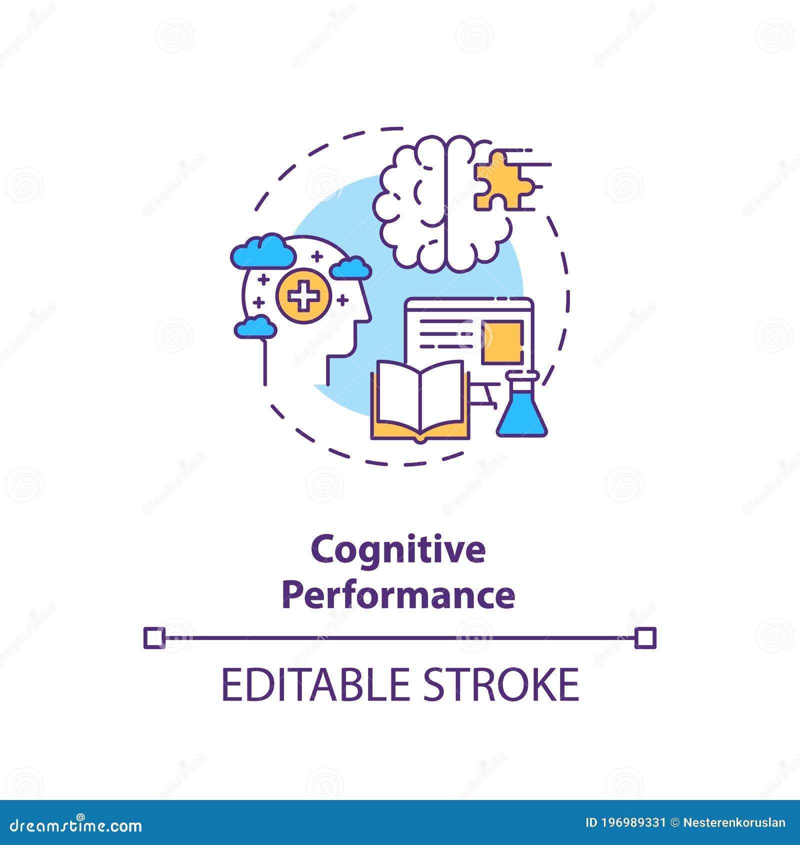 Cognitive Performance Concept Icon Stock Vector - Illustration of icon ...