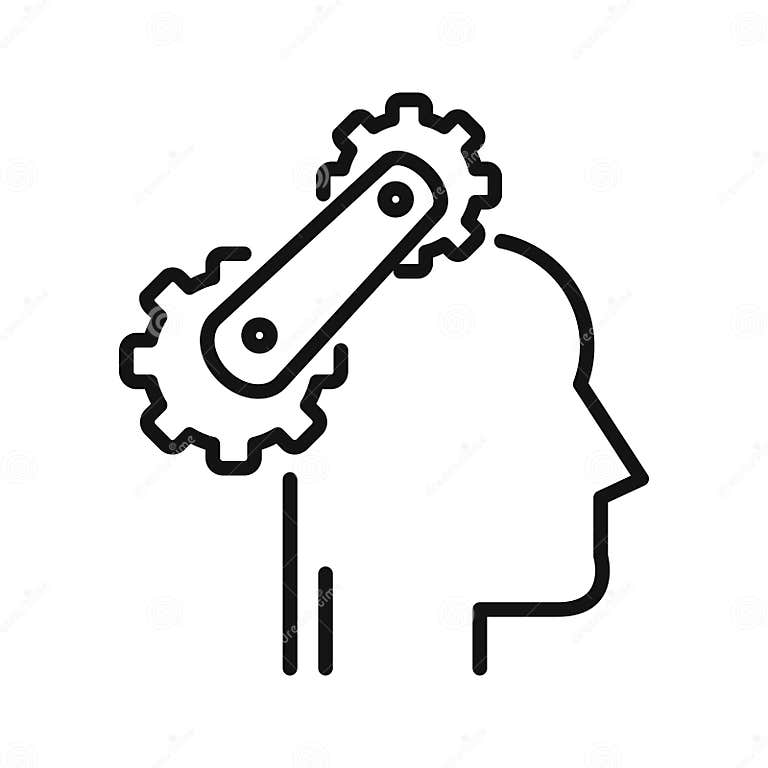 Cognitive Process Icon Black and White Illustration Stock Vector ...