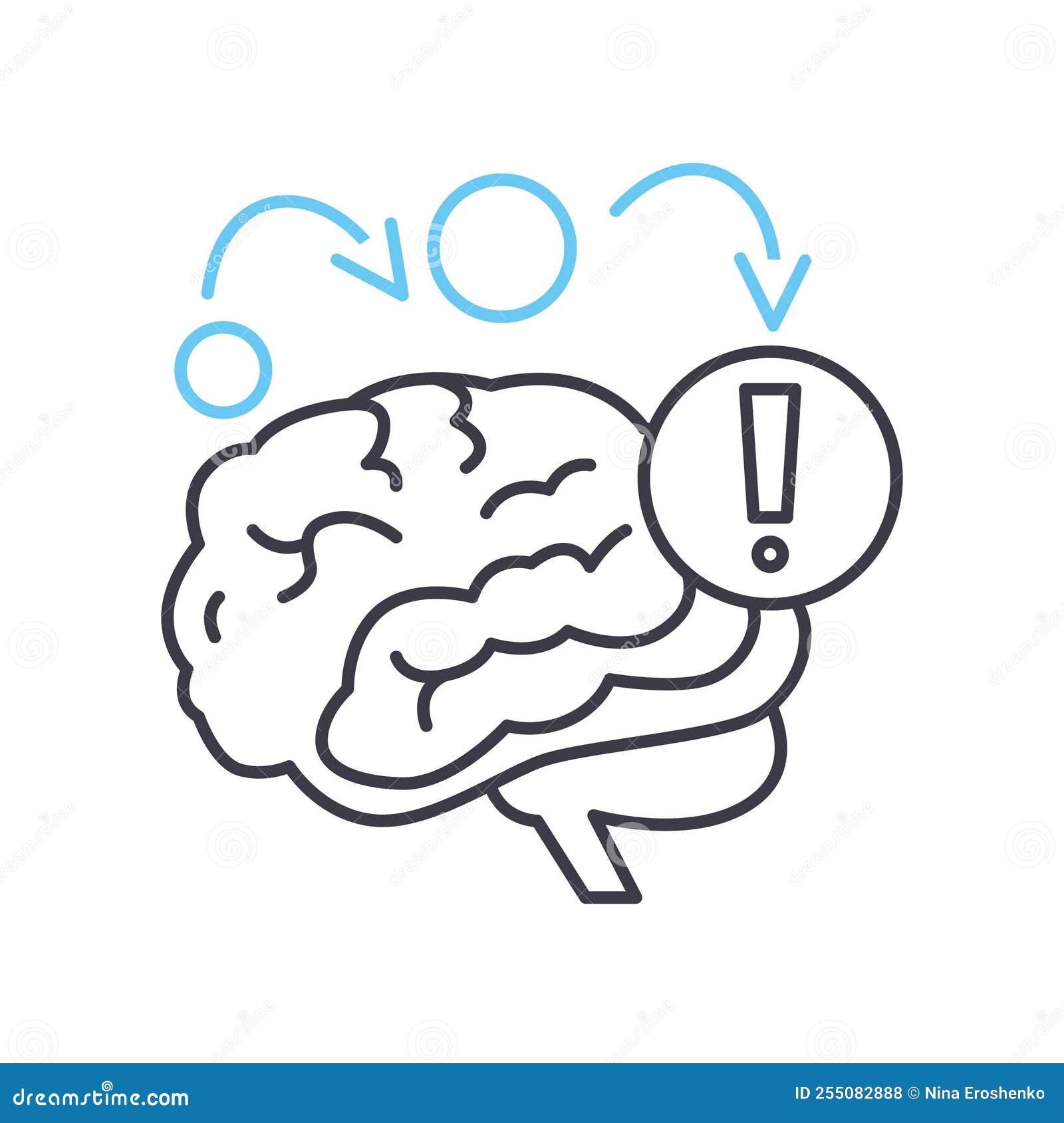 Cognitive Process Line Icon, Outline Symbol, Vector Illustration ...