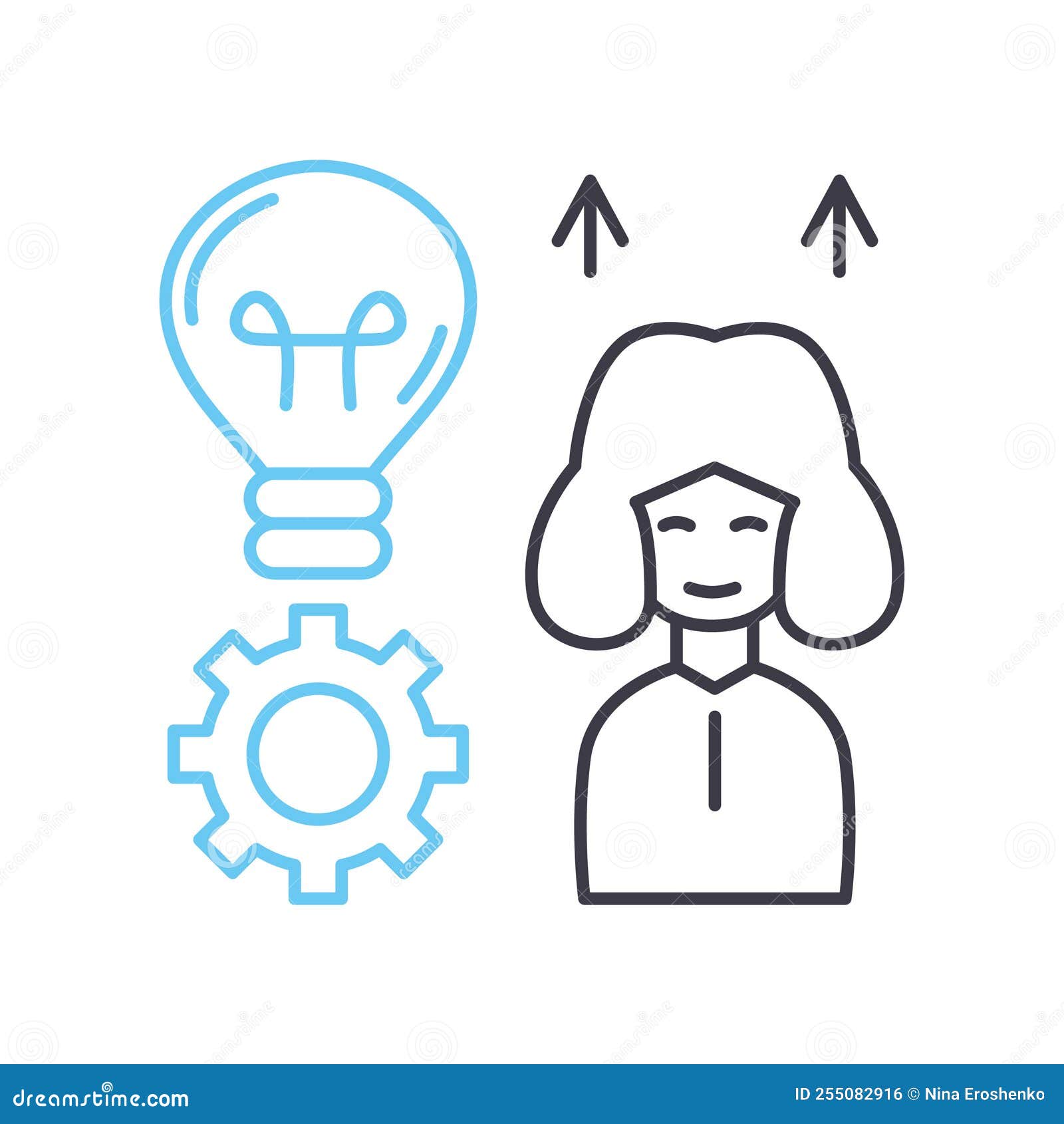 Cognitive Process Line Icon, Outline Symbol, Vector Illustration ...