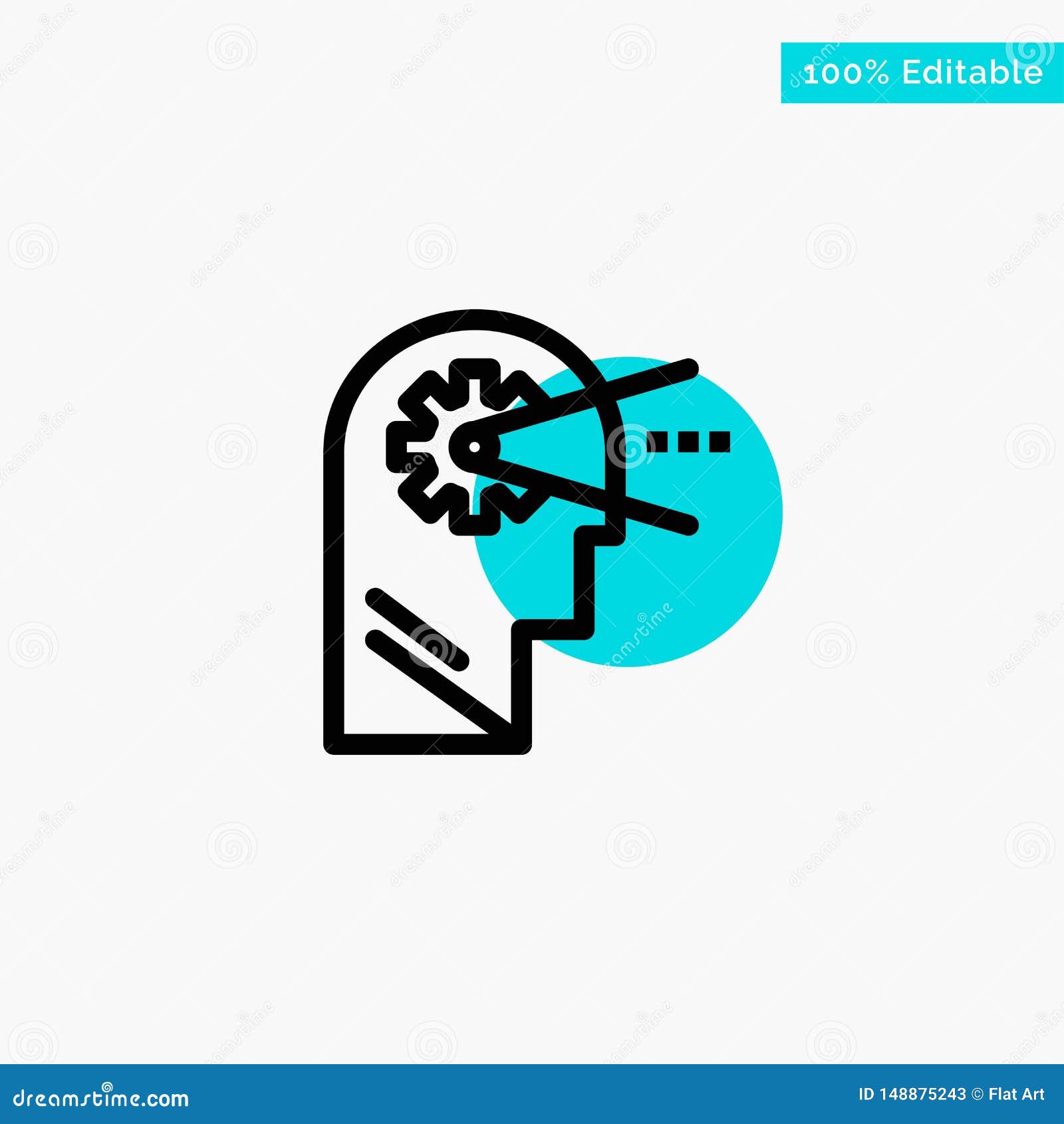 Cognitive, Process, Mind, Head Turquoise Highlight Circle Point Vector ...