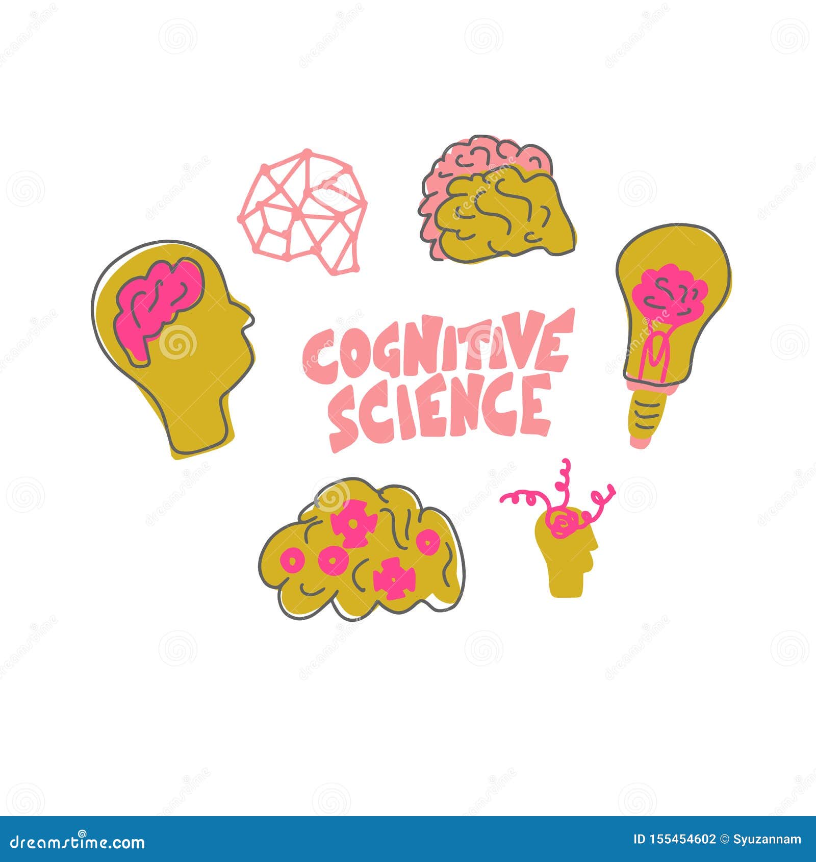 Cognitive Science Concept. Set of Vector Elements. Stock Vector ...
