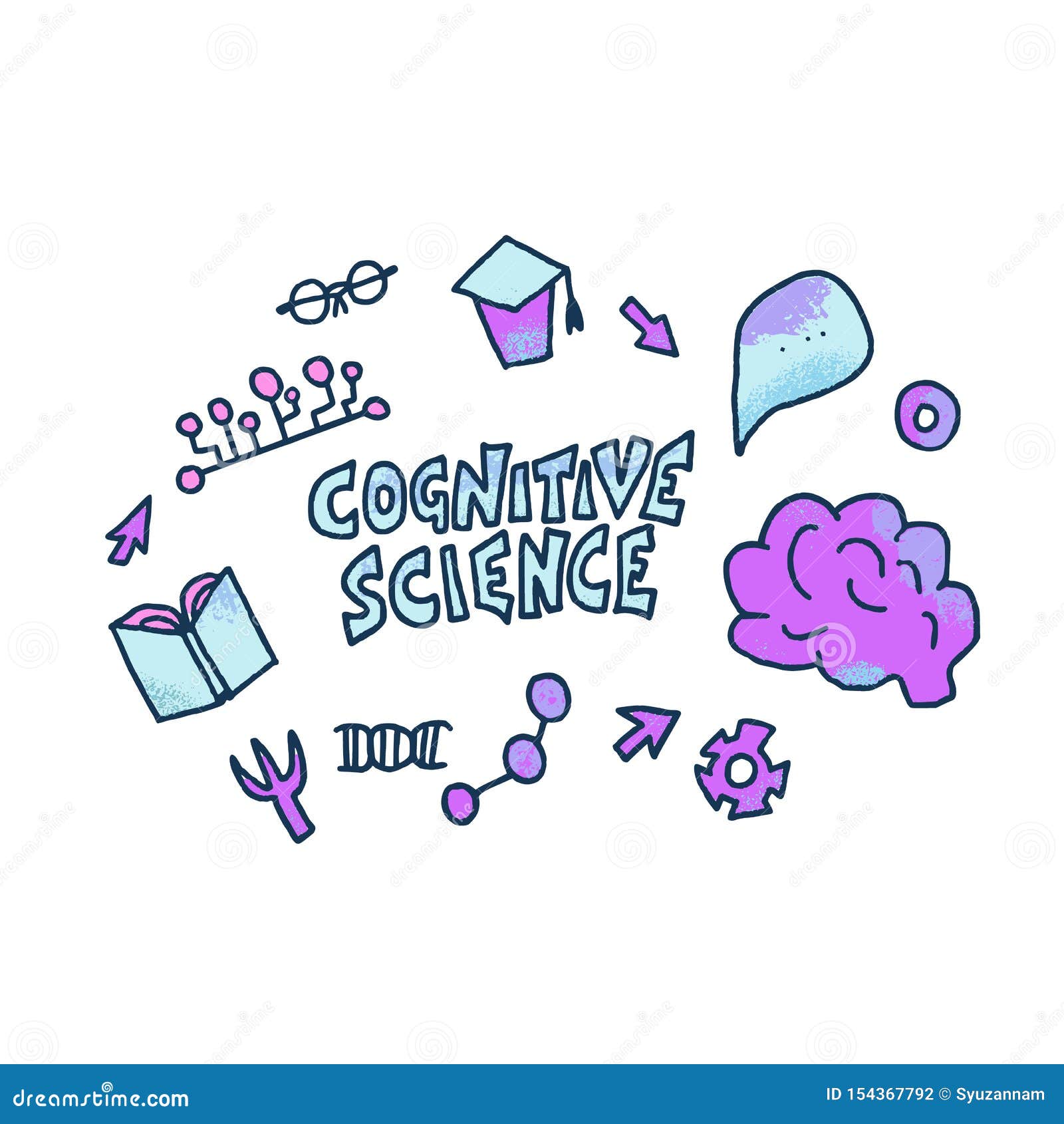 Cognitive Science Concept. Set of Vector Elements. Stock Vector ...