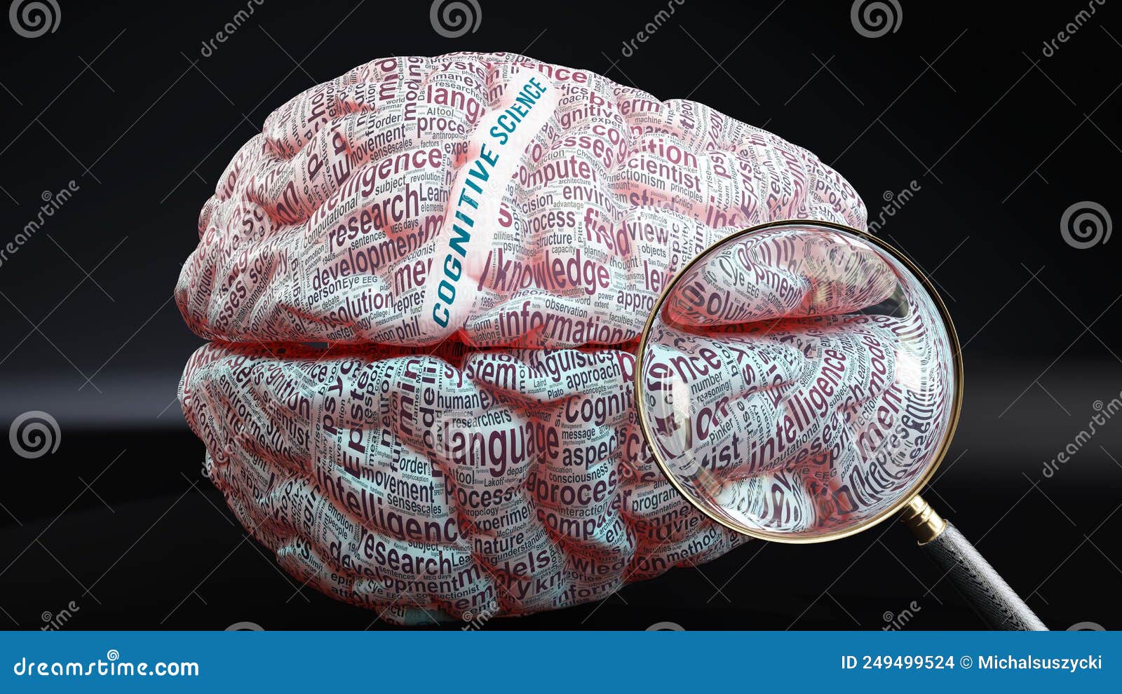 Cognitive Science in Human Brain Stock Illustration - Illustration of ...