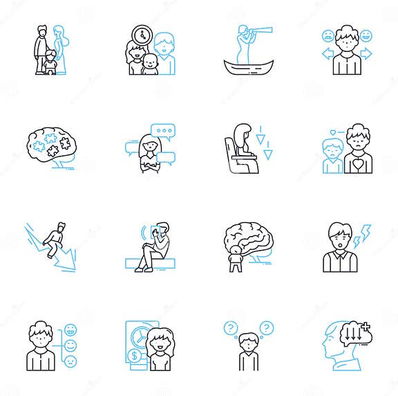 Cognitive Science Linear Icons Set. Perception, Cognition, Neuroscience ...