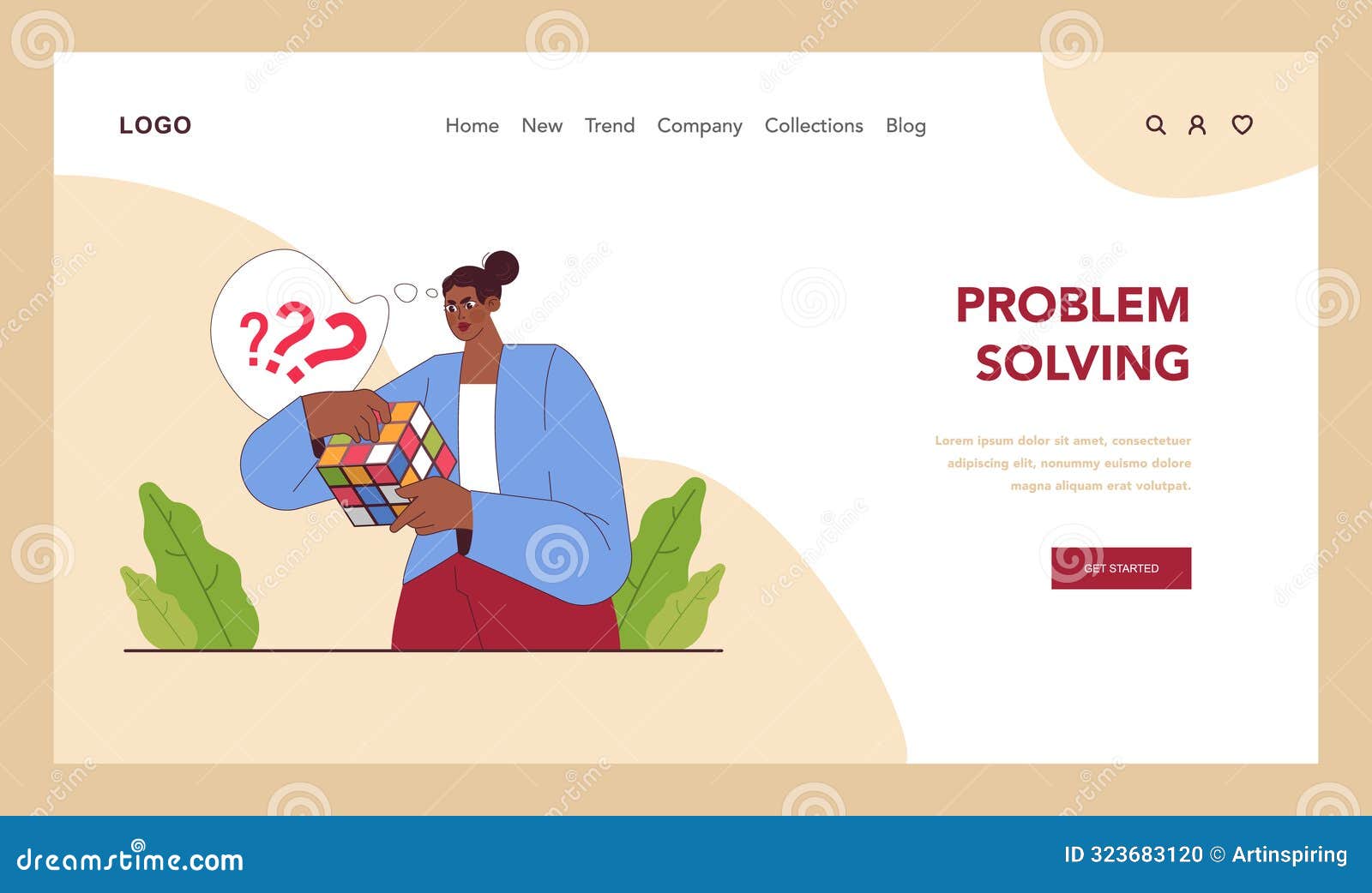 Cognitive Skill Web Banner or Stock Vector - Illustration of solving ...