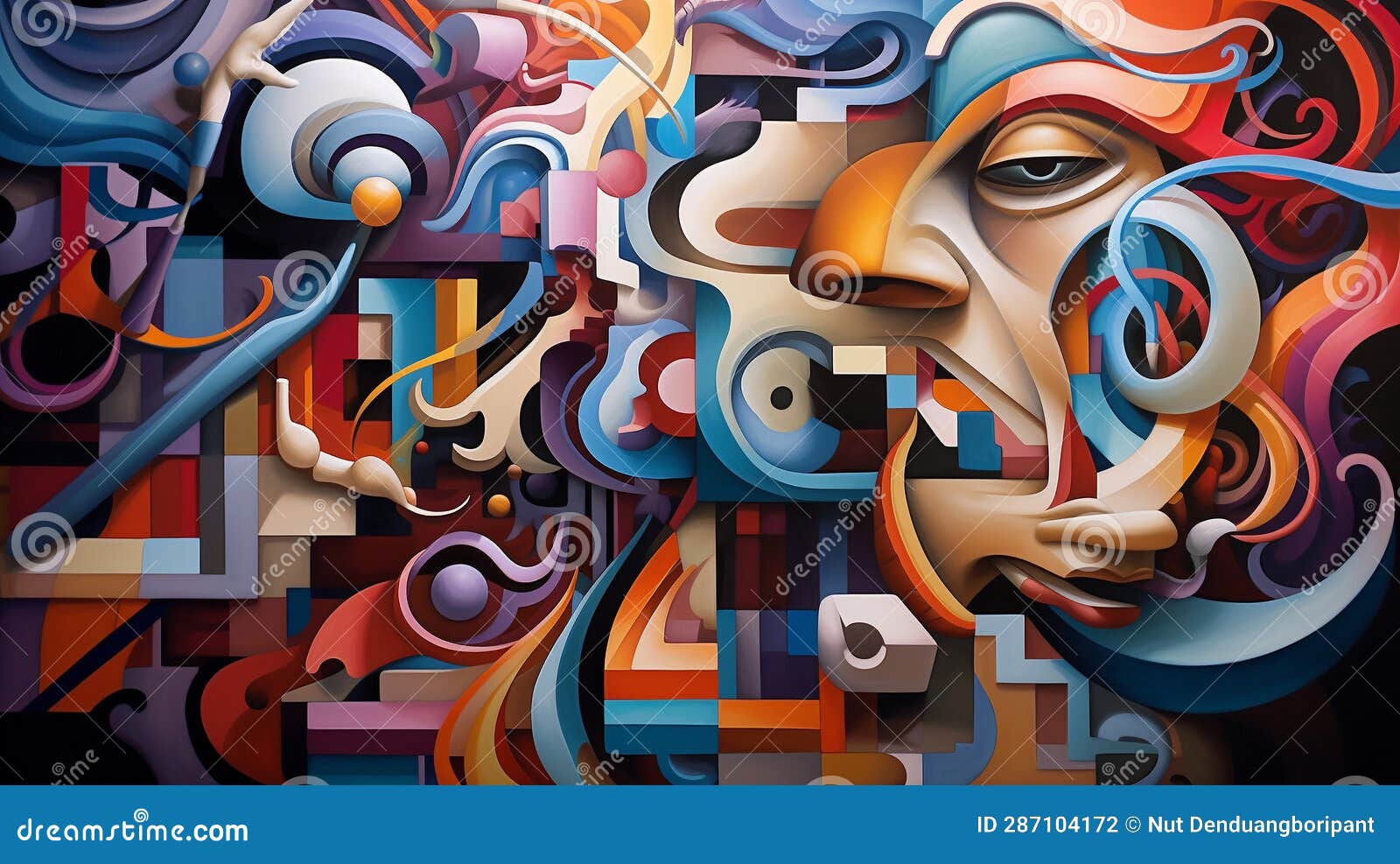 Cognitive Symphony: Harmony of Abstract Thoughts and Colors Stock ...