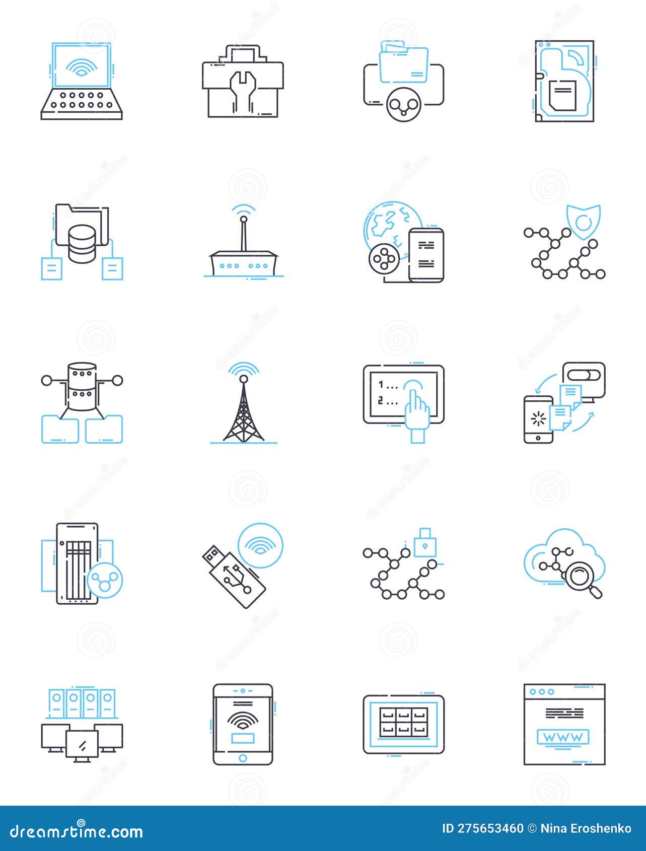 Cognitive Therapy Linear Icons Set. Thoughts, Behavior, Emotions ...