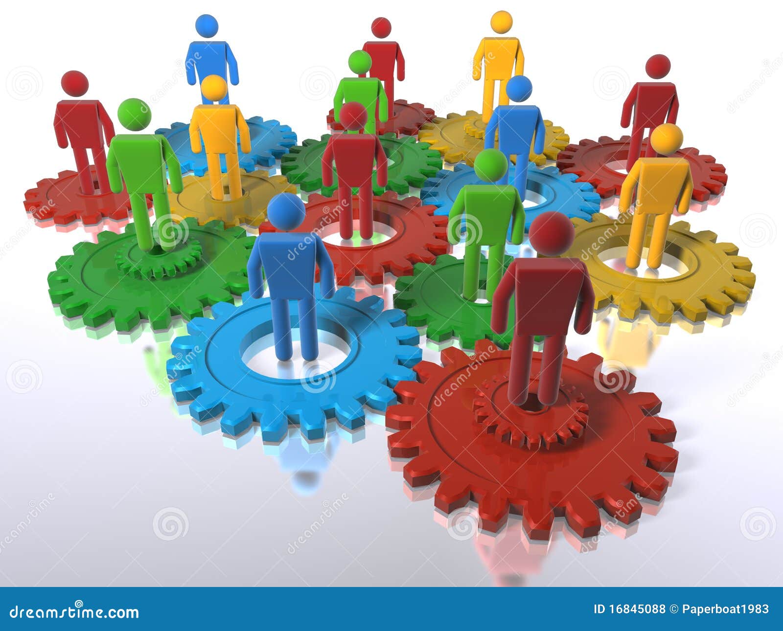 Figures On Cogs As A Metaphor For A Team Stock Photography ...