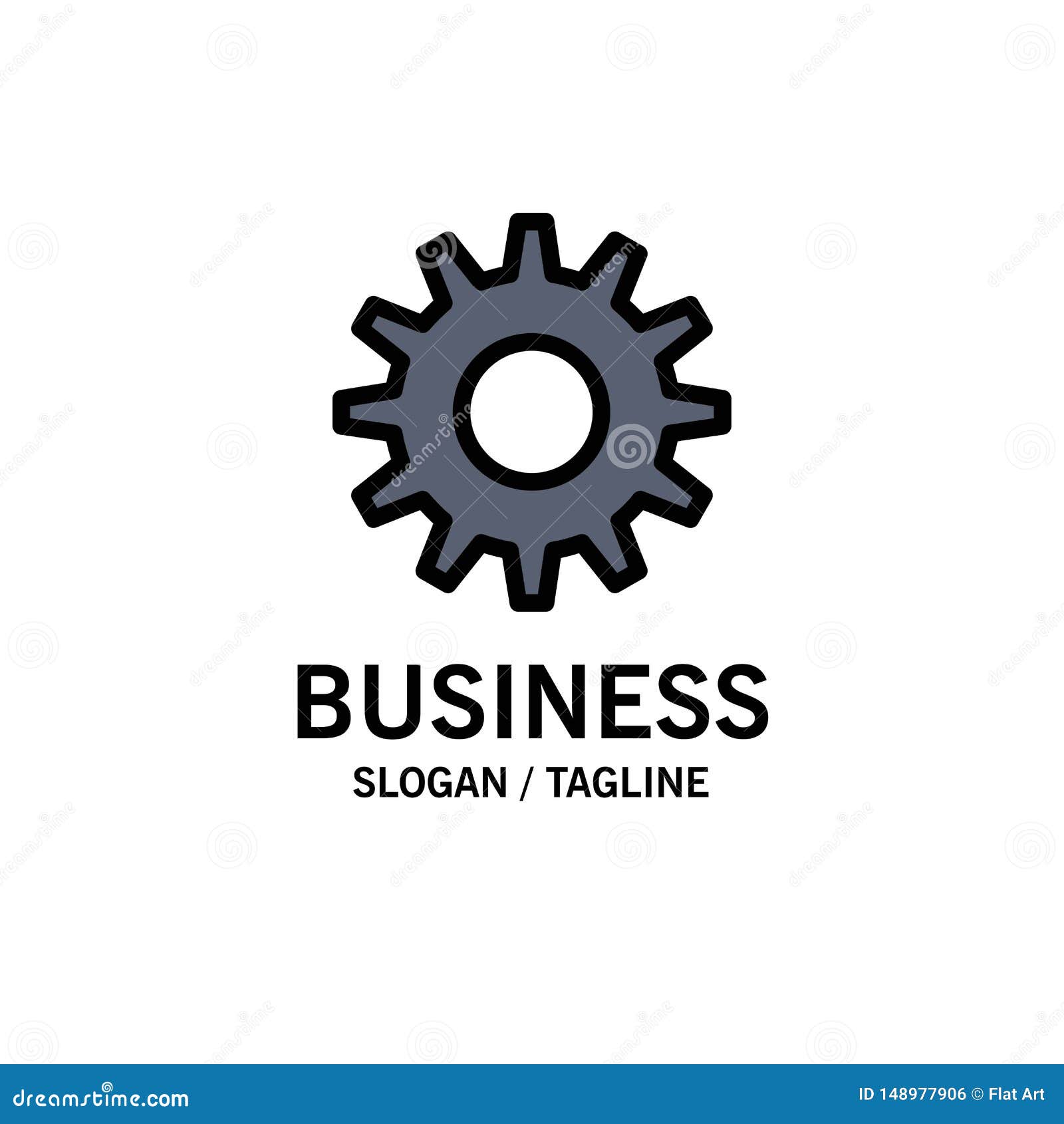 Cogs, Gear, Setting Business Logo Template. Flat Color Stock Vector ...