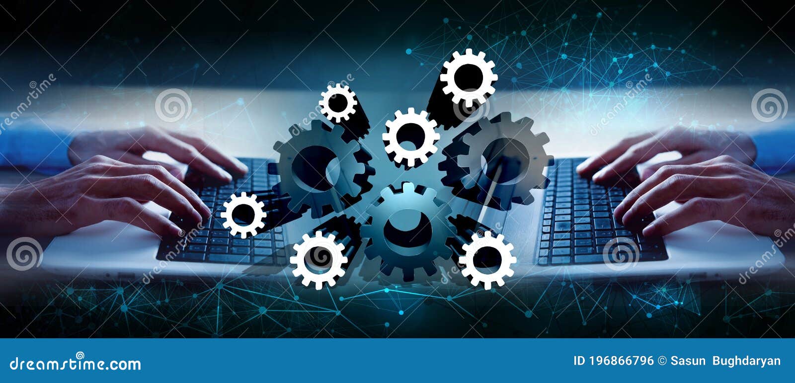 Cogs and Gear Wheel Mechanisms. 3D Illustration Stock Photo - Image of ...