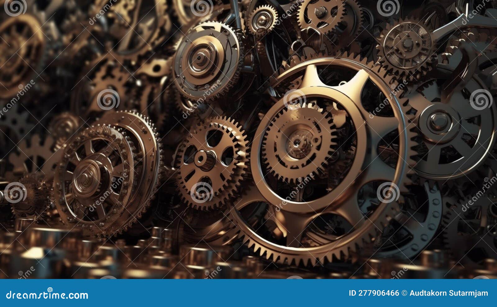 Cogs and Gear Wheels Mechanisms Background. Industrial Machine ...