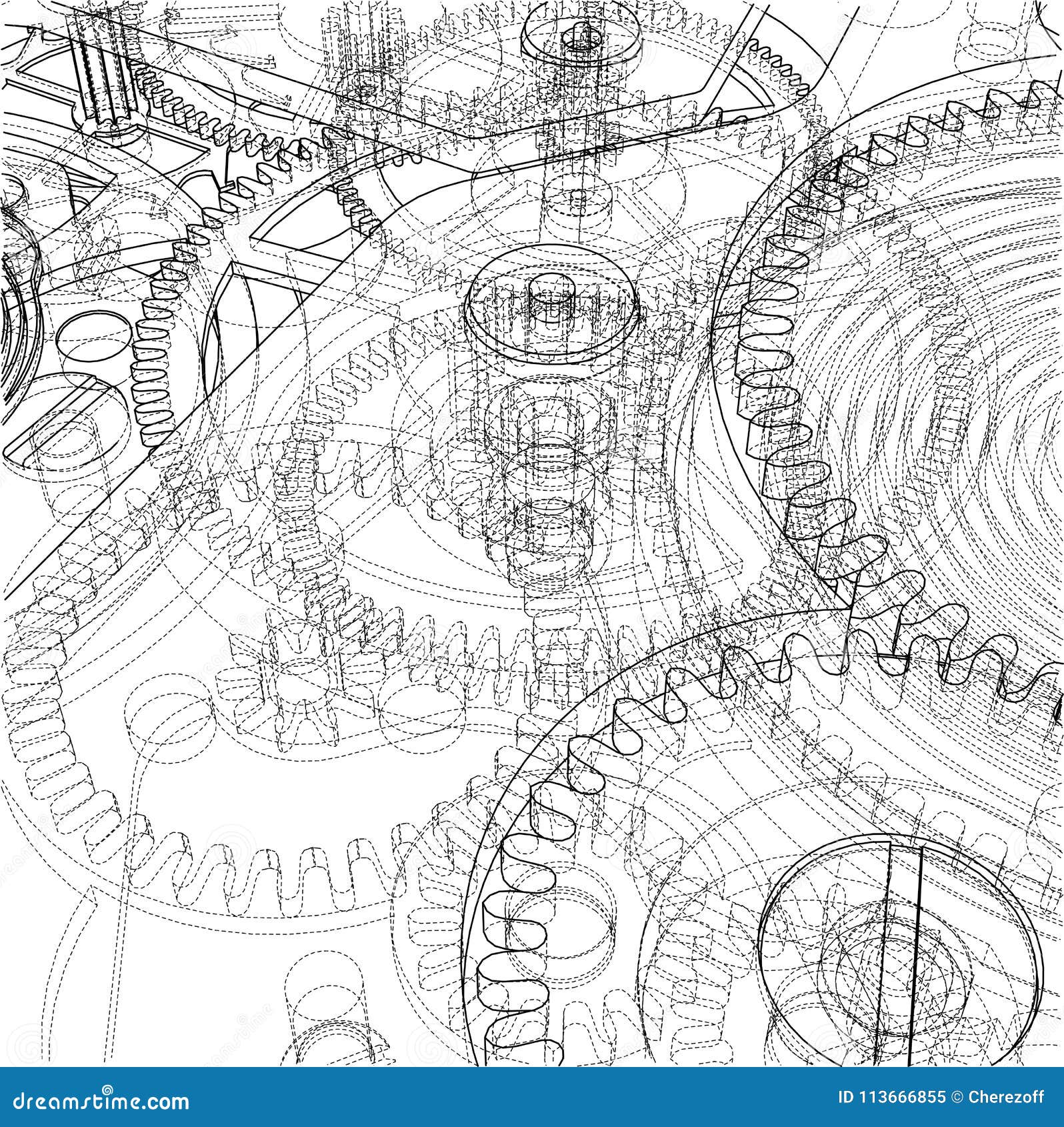 Cogs and Gears of Clock stock illustration. Illustration of gear ...