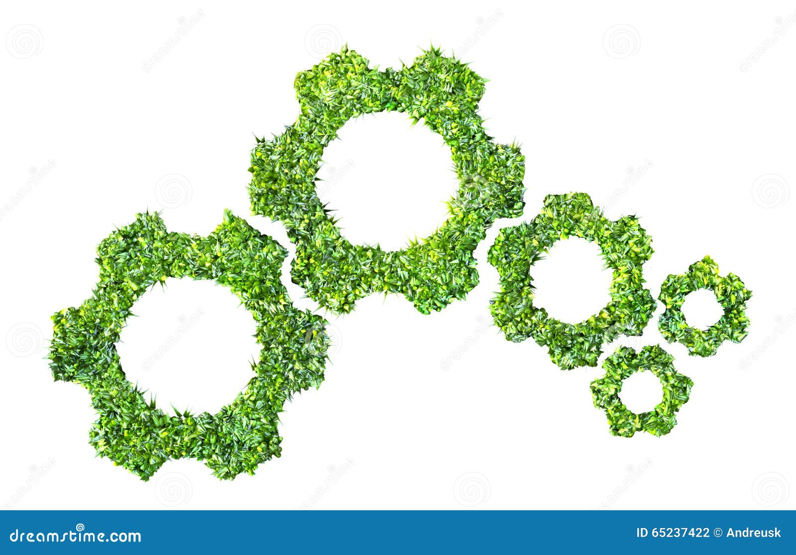 Cogs or Gears from Green Grass Stock Illustration - Illustration of ...