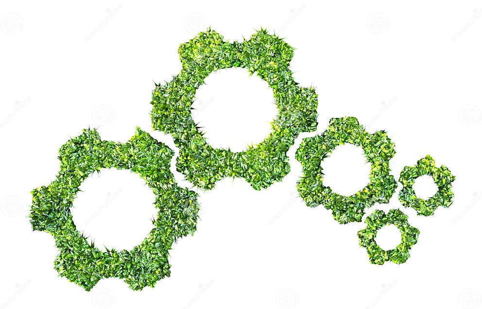 Cogs or Gears from Green Grass Stock Illustration - Illustration of ...
