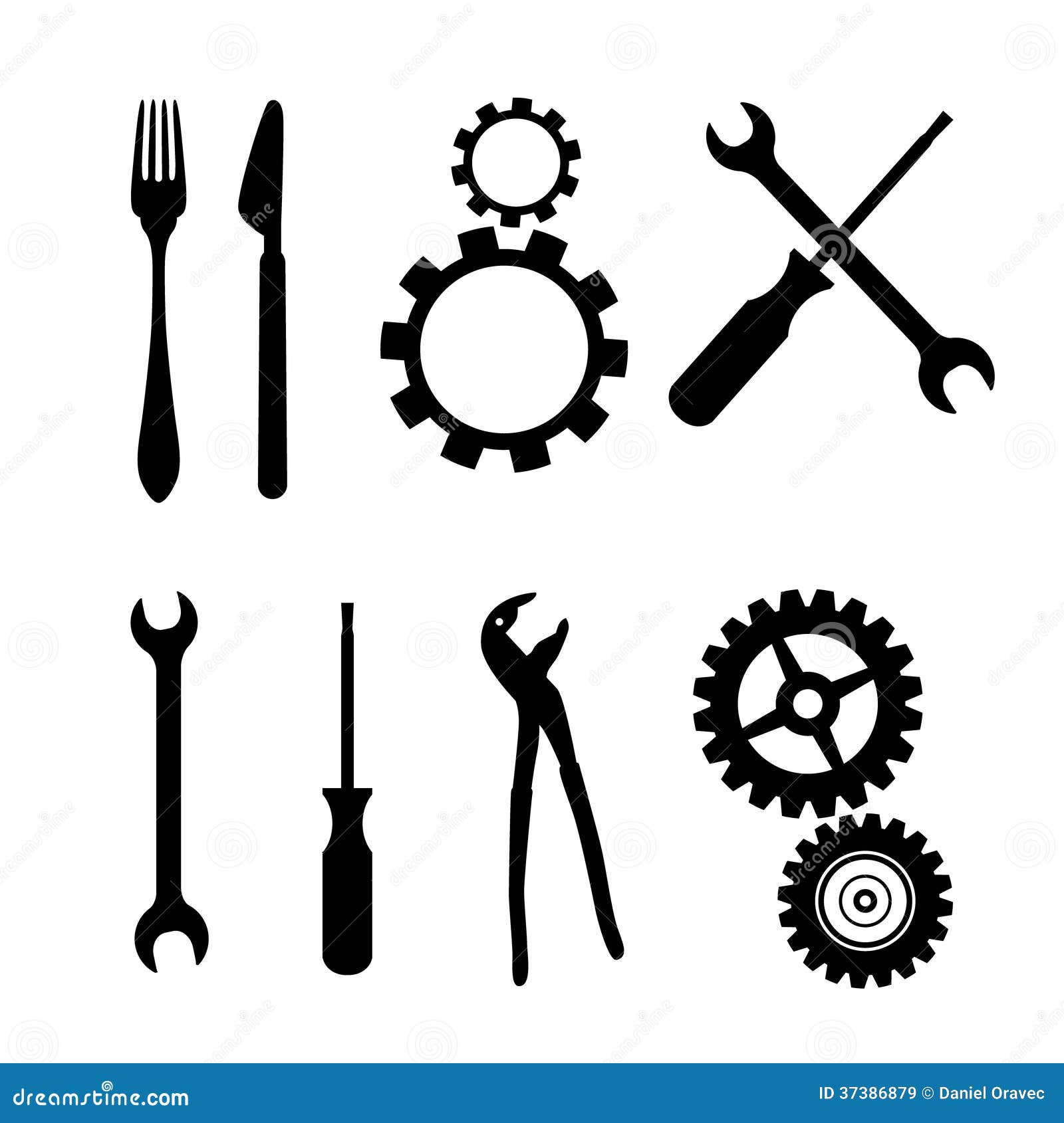 Cogs, Gears, Screwdriver, Pincers, Spanner, Hand Wrench Tools, Knife ...