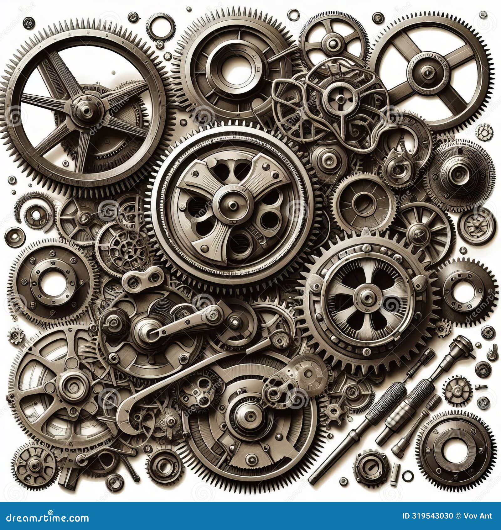 Cogs and Gears a Set of Cogs and Gears for a Mechanical or Id Stock ...