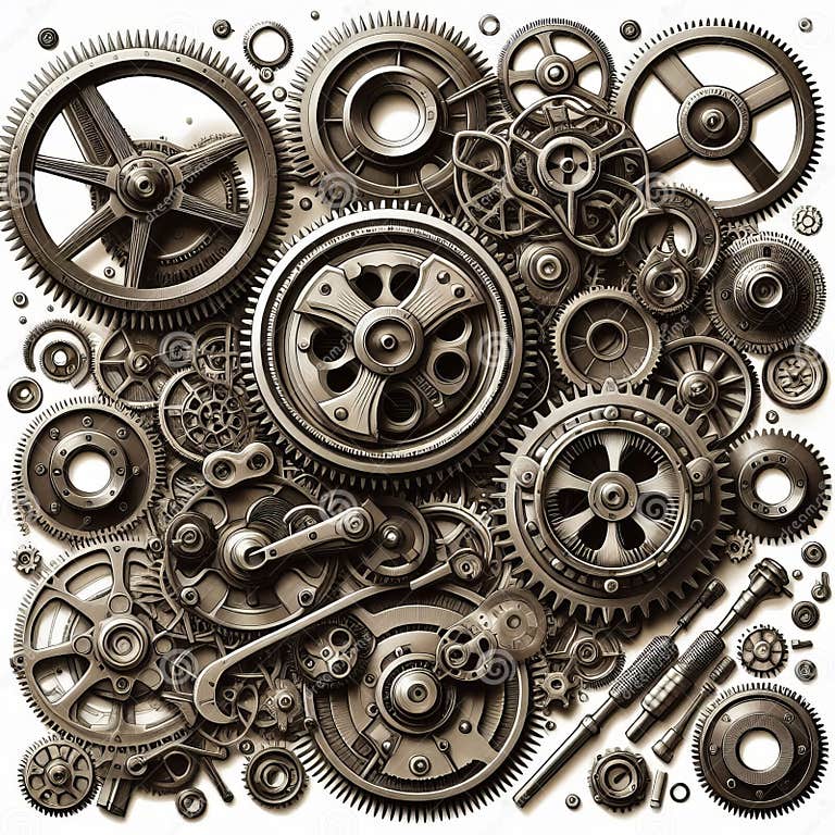 Cogs and Gears a Set of Cogs and Gears for a Mechanical or Id Stock ...
