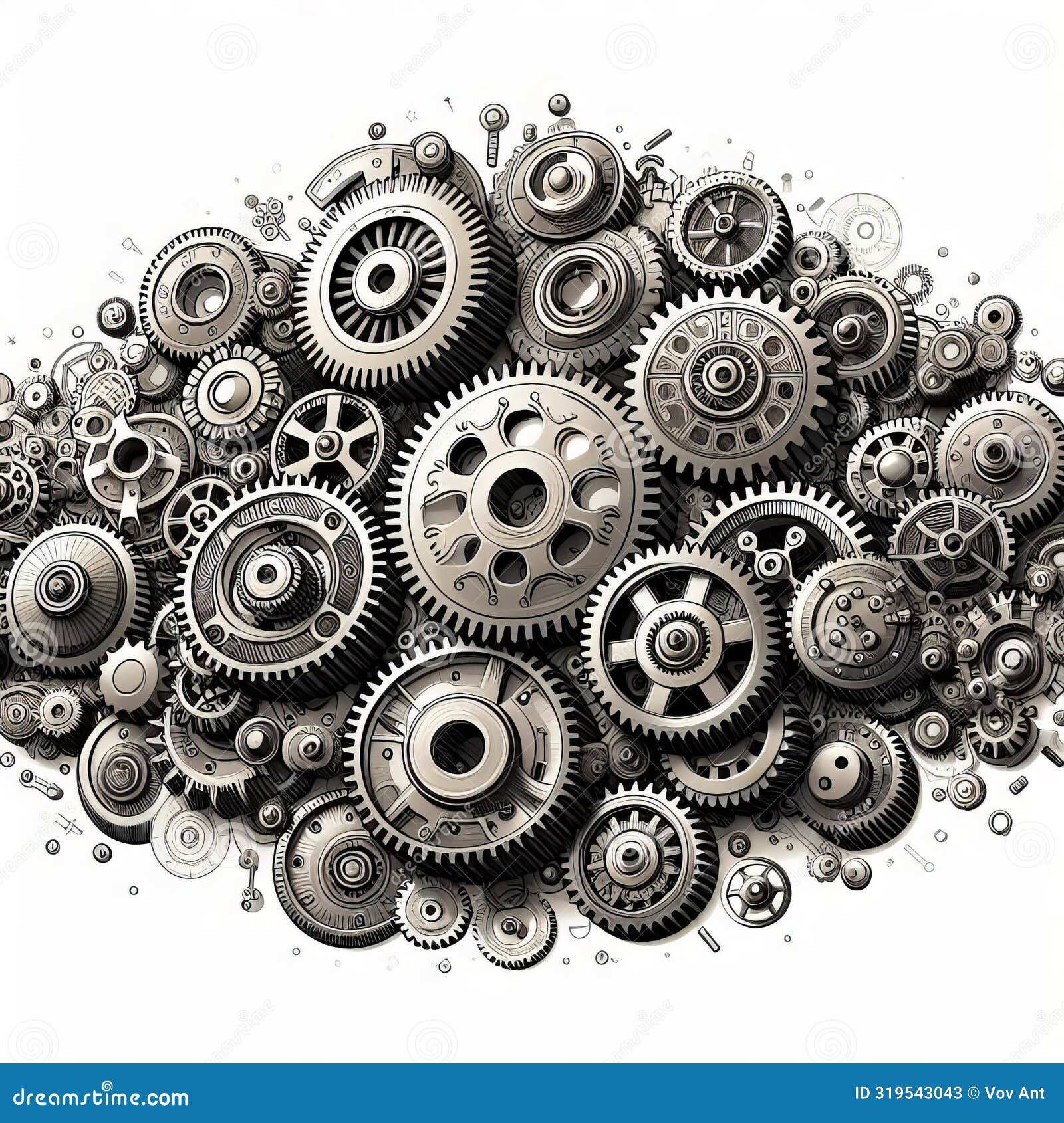 Cogs and Gears a Set of Cogs and Gears for a Mechanical or Id Stock ...