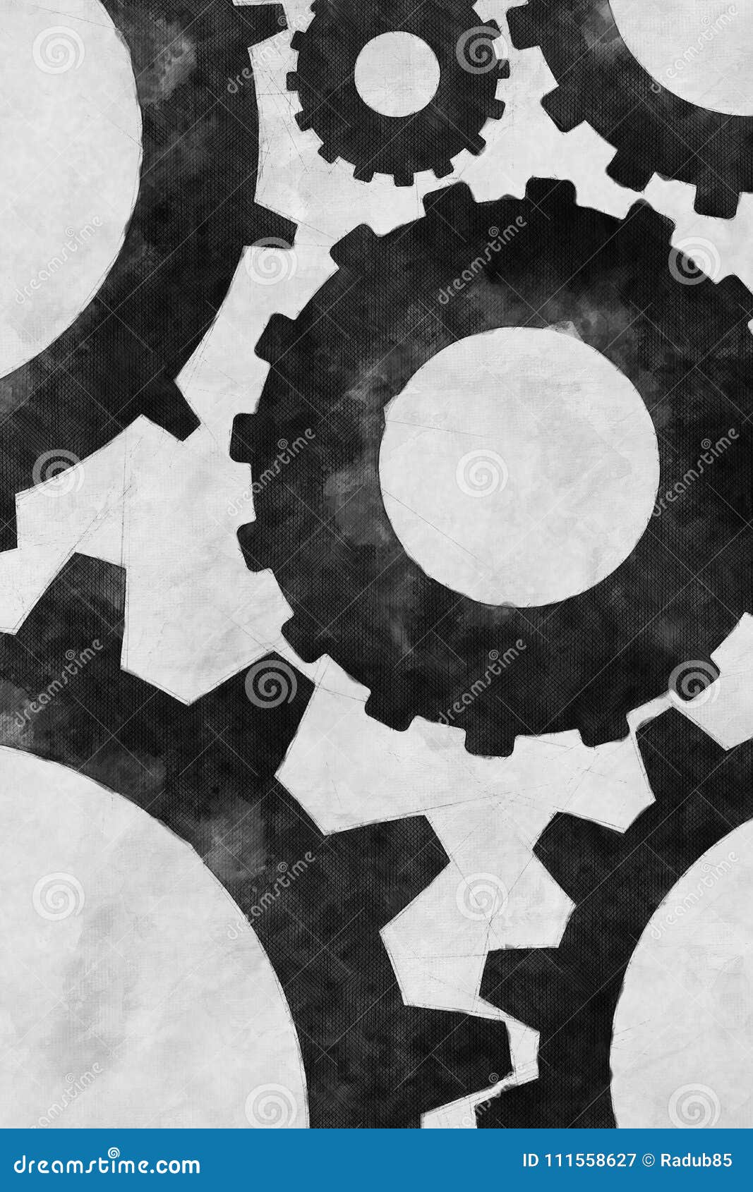 Cogs and Gears Sketch stock illustration. Illustration of gear - 111558627