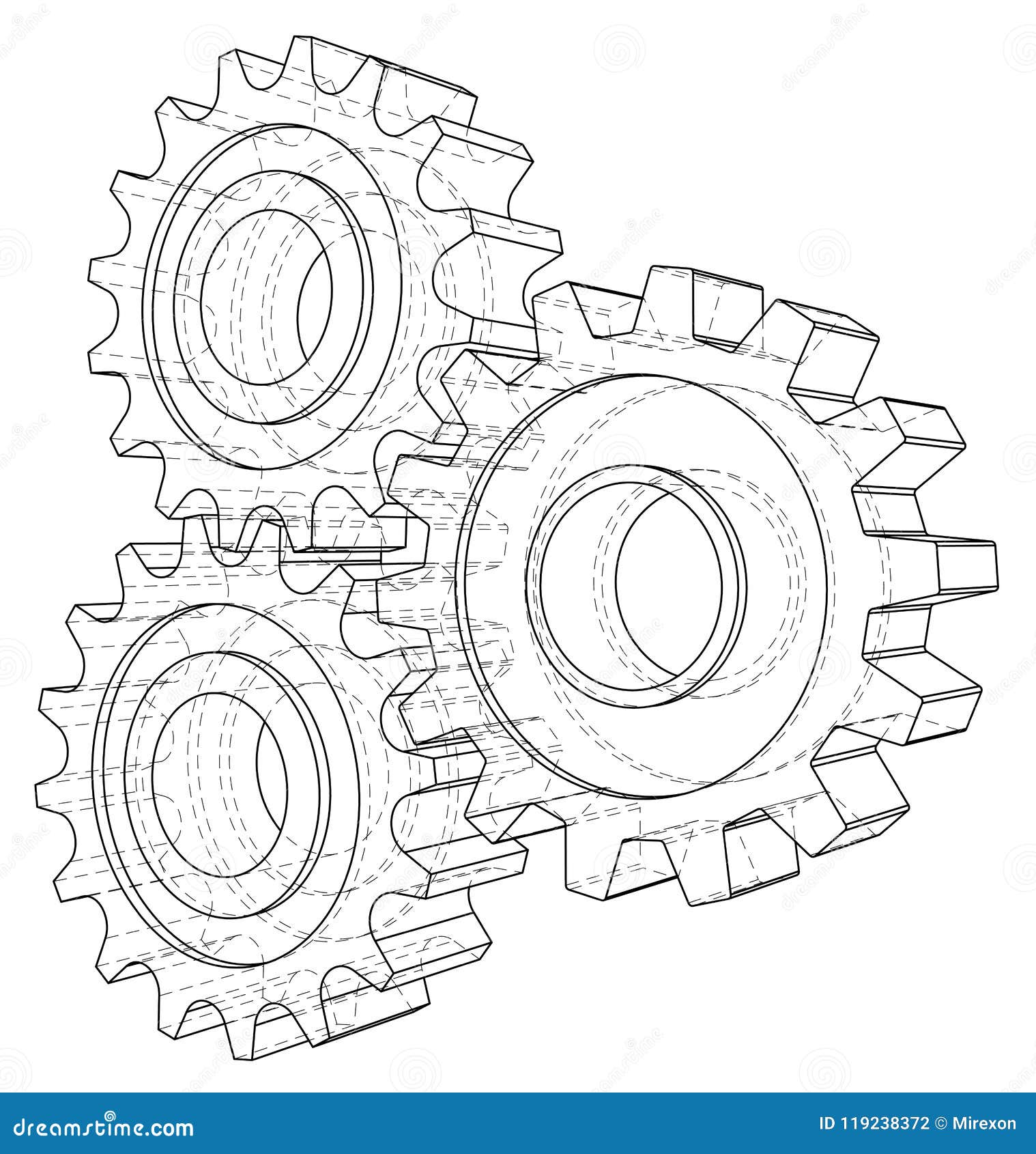 Cogs and Gears. Vector Rendering of 3d Stock Vector - Illustration of ...
