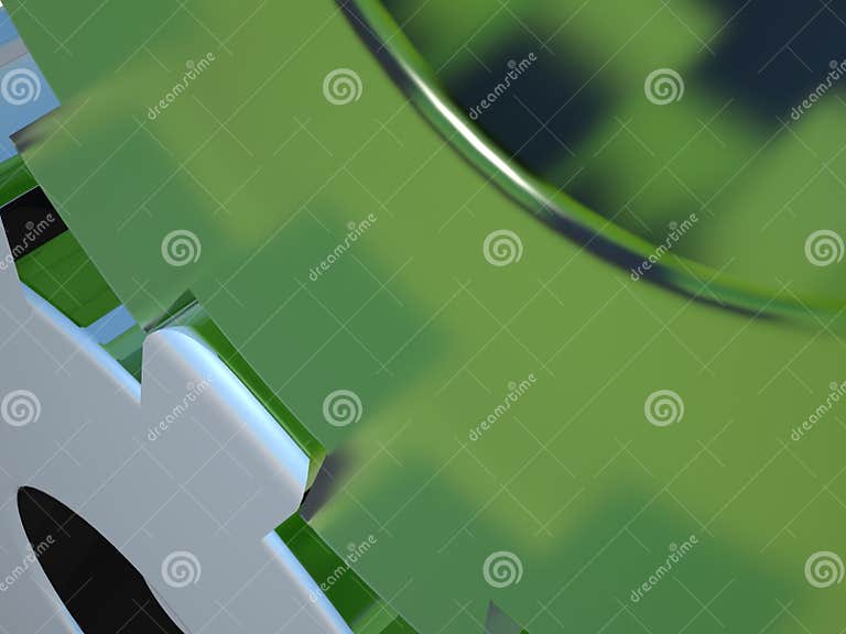 Cogs - Green Glass & Chrome Stock Illustration - Illustration of action ...