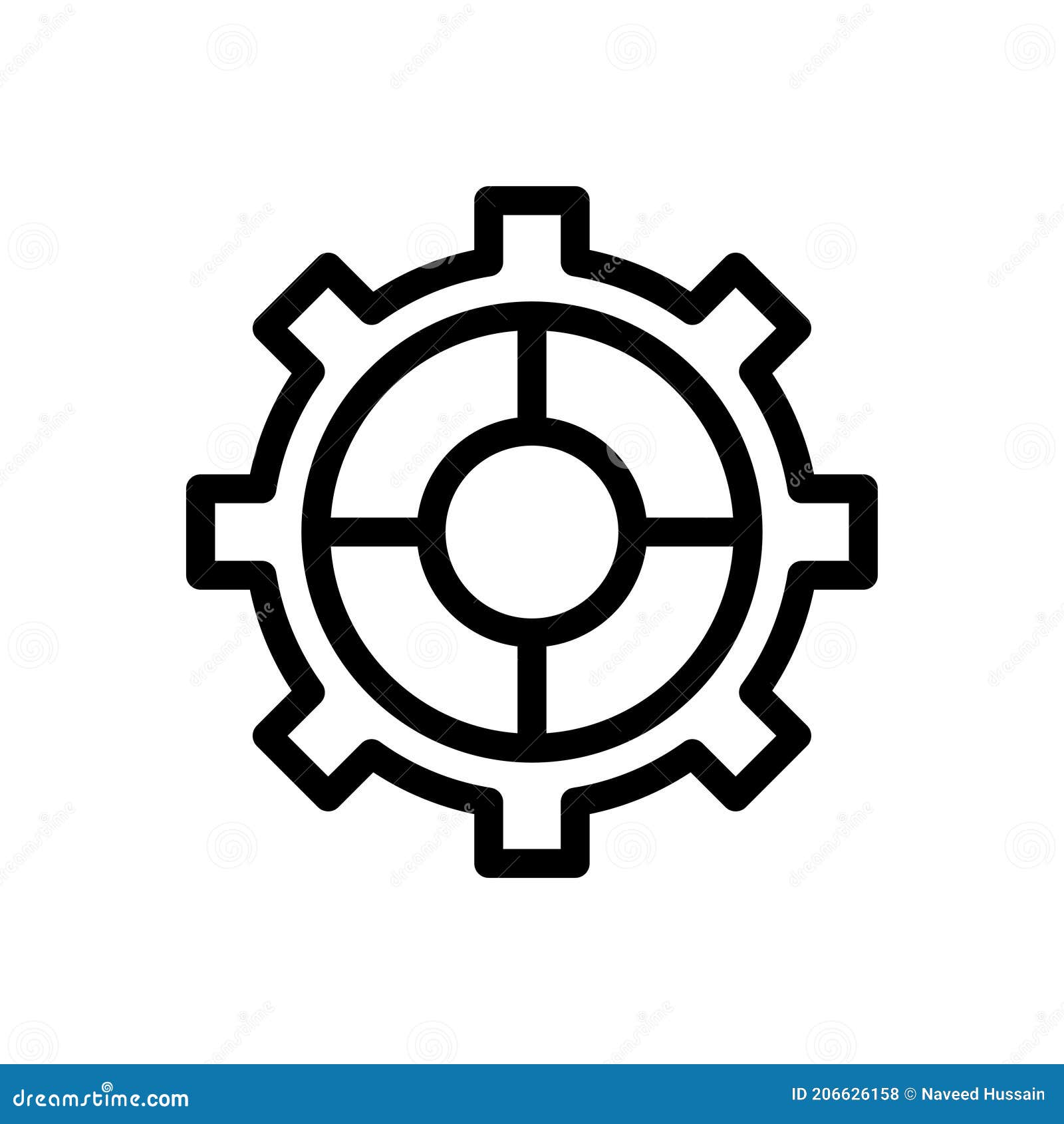 Cogs vector thin line icon stock vector. Illustration of desktop ...