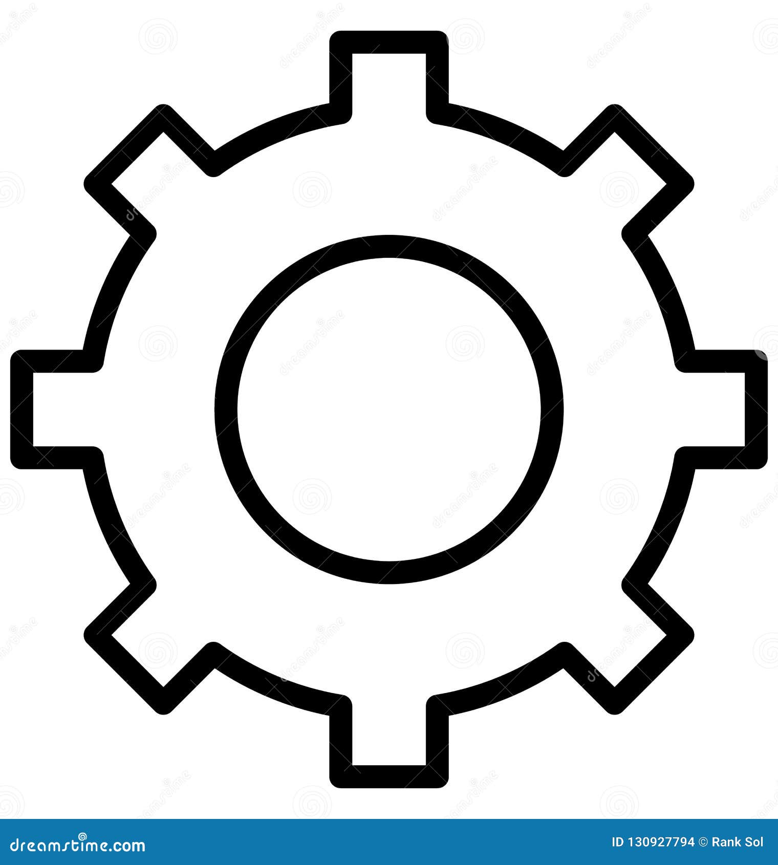 Cogs Isolated Line Vector Icon that Can Be Easily Modified or Edited ...