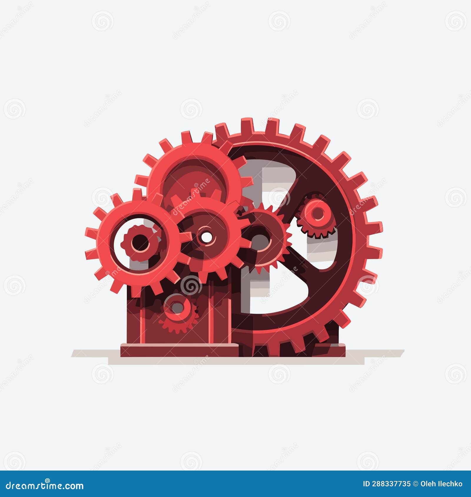 Cogs Machine Vector Flat Minimalistic Isolated Illustration Stock ...
