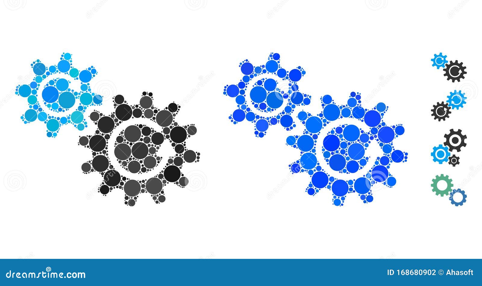 Cogs Rotation Mosaic Icon of Circle Dots Stock Illustration ...