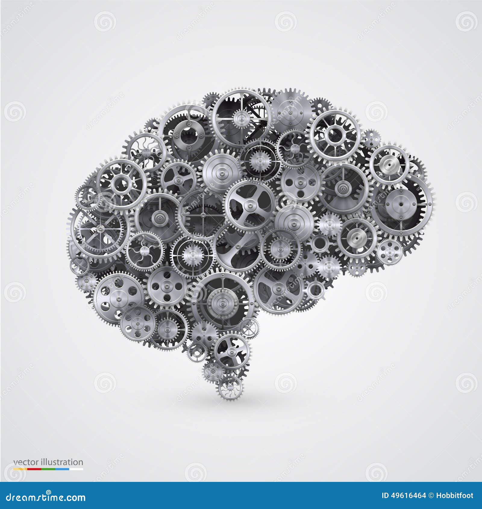 Cogs in the Shape of a Human Brain Stock Vector - Illustration of ...