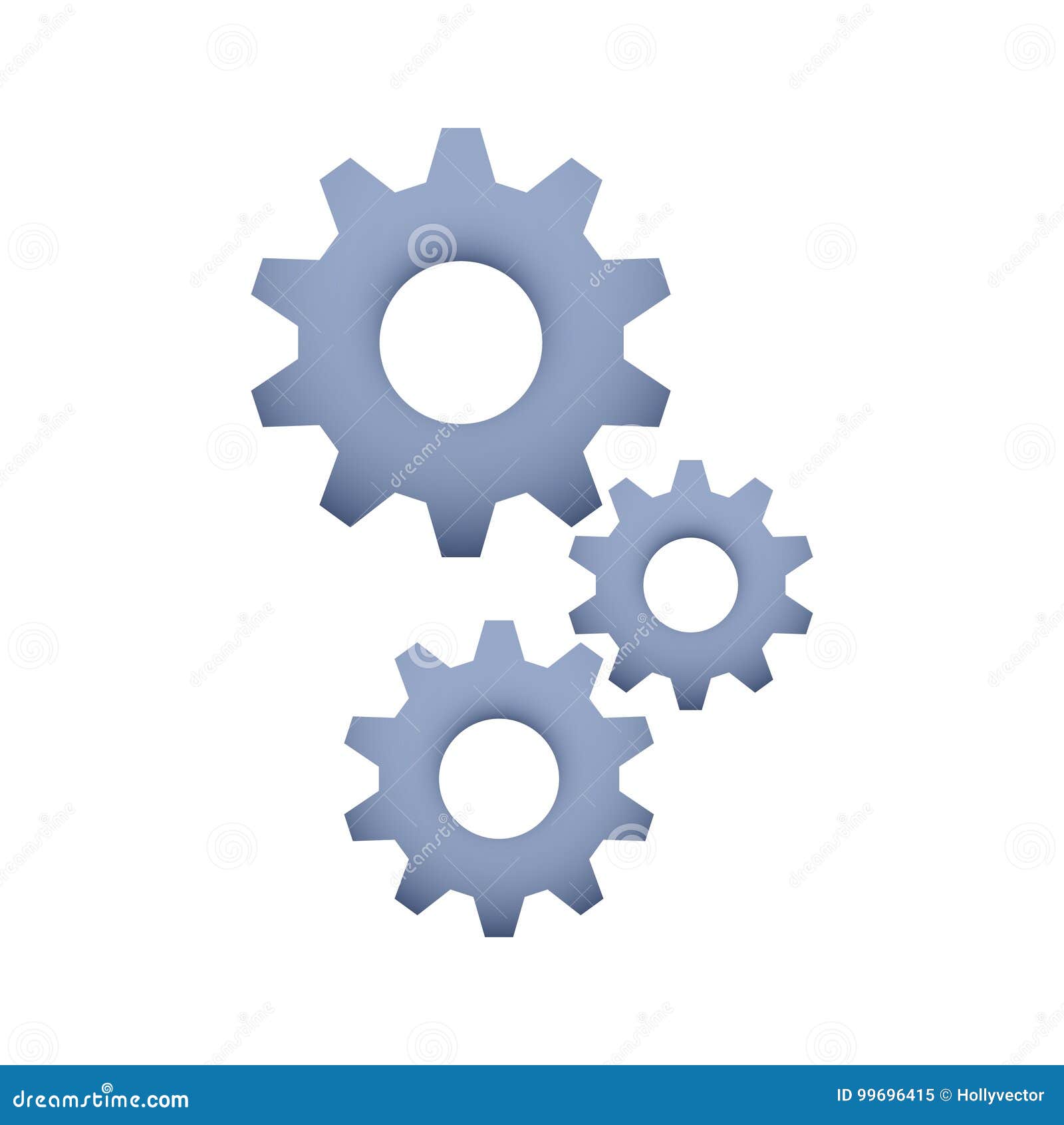 Cogs Symbol on White Background, Settings Icon, Illustration Stock ...
