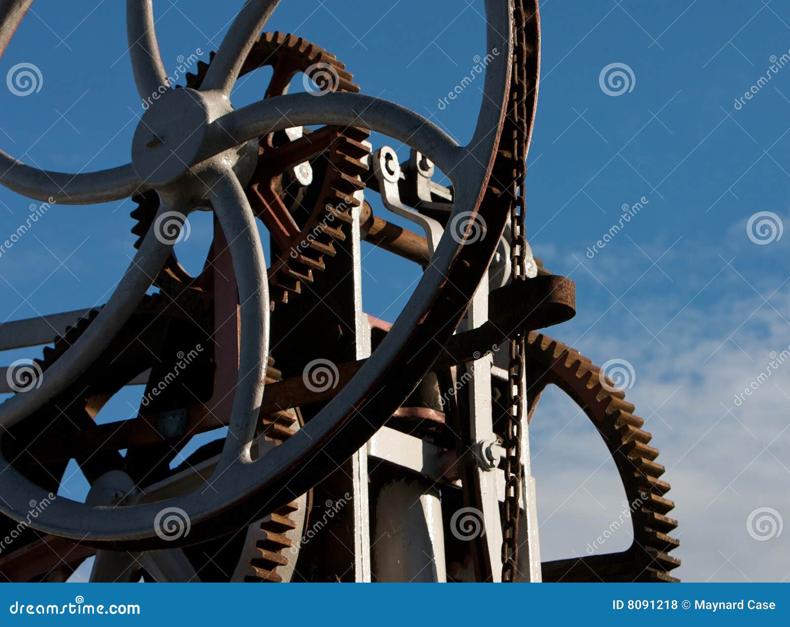 Cogs, wheels and chains stock photo. Image of equipment - 8091218