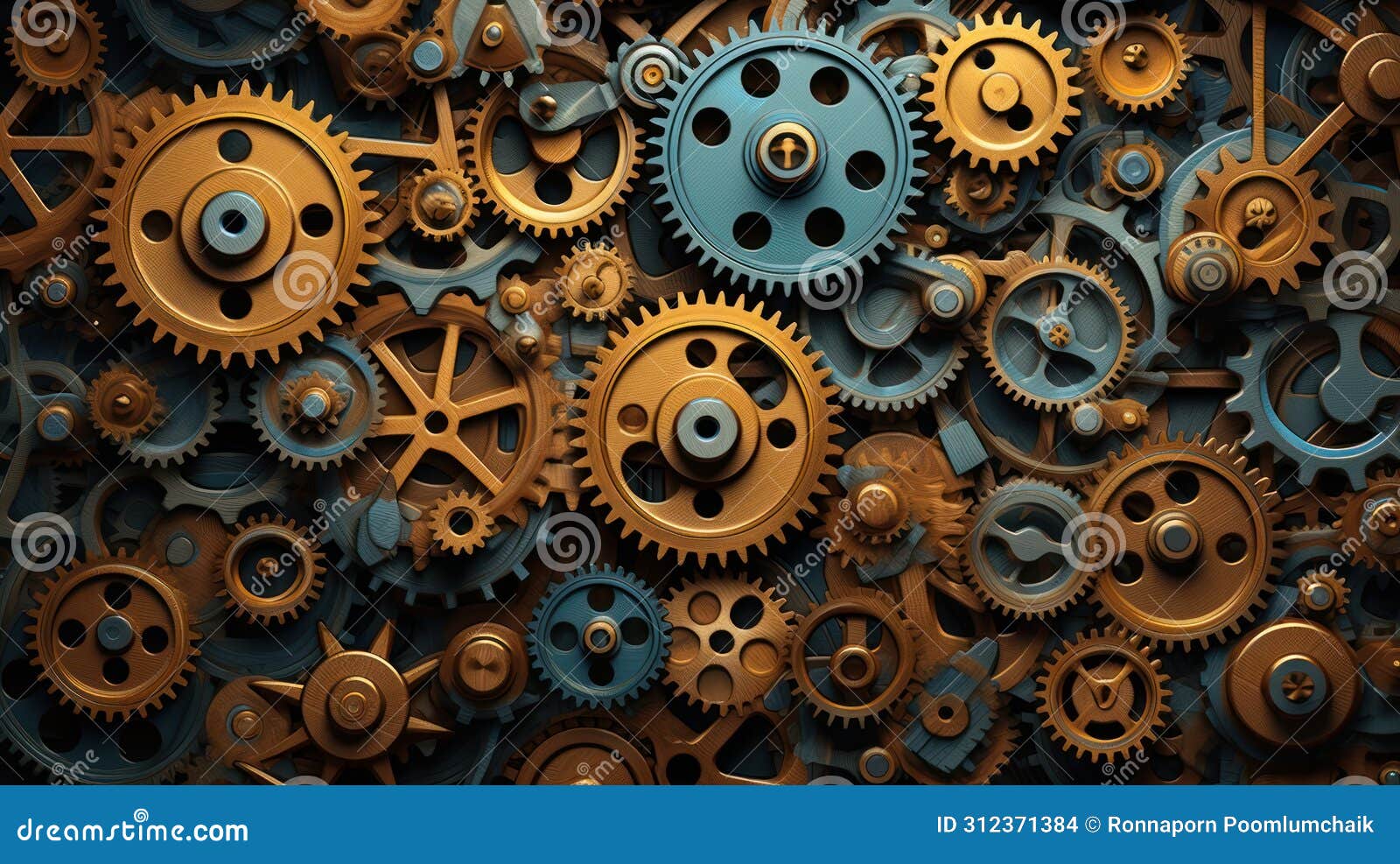 Cogs and Wheels Create an Industrial Background Stock Illustration ...