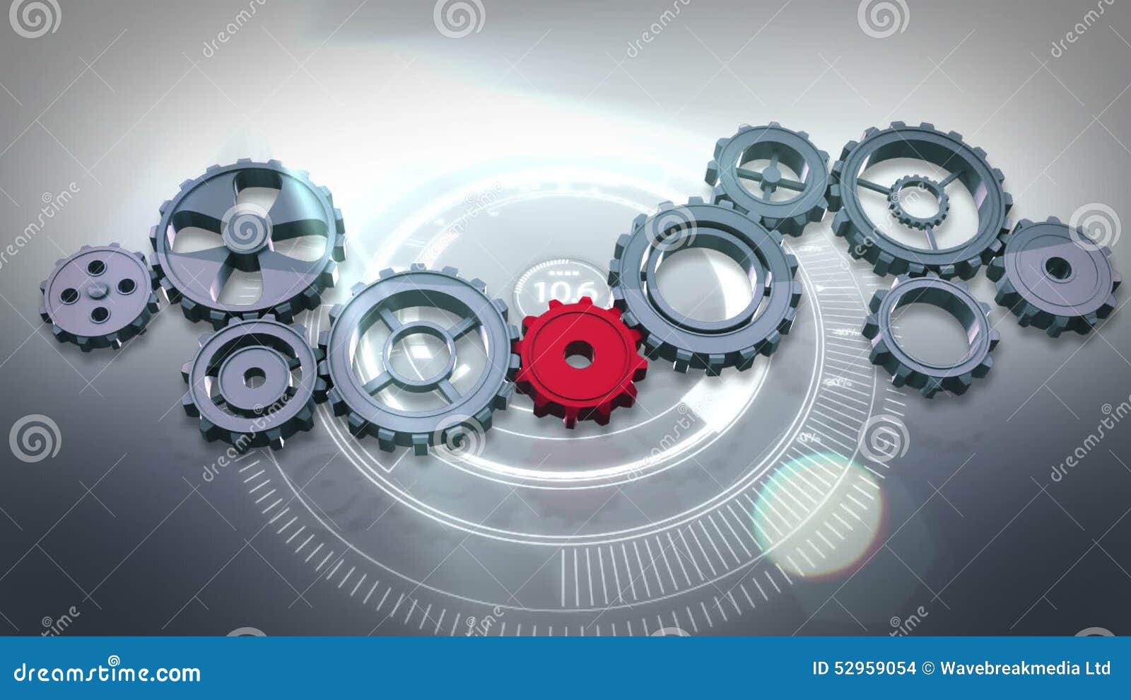 Cogs and Wheels Turning Against Interface Stock Footage - Video of ...