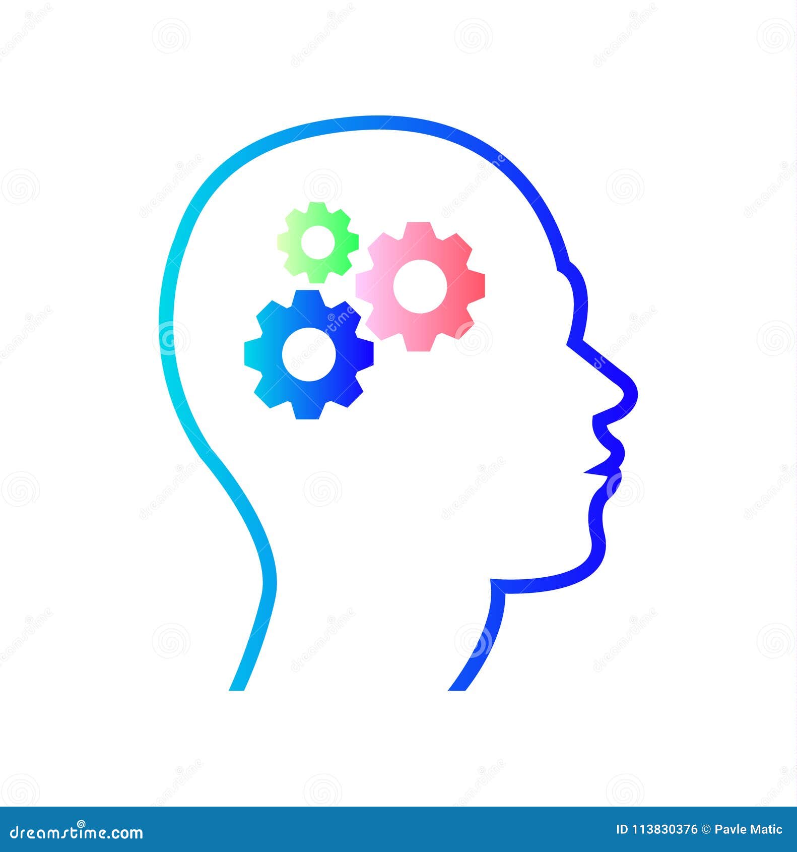 Cogs Working in a Human Brain Stock Vector - Illustration of mind ...