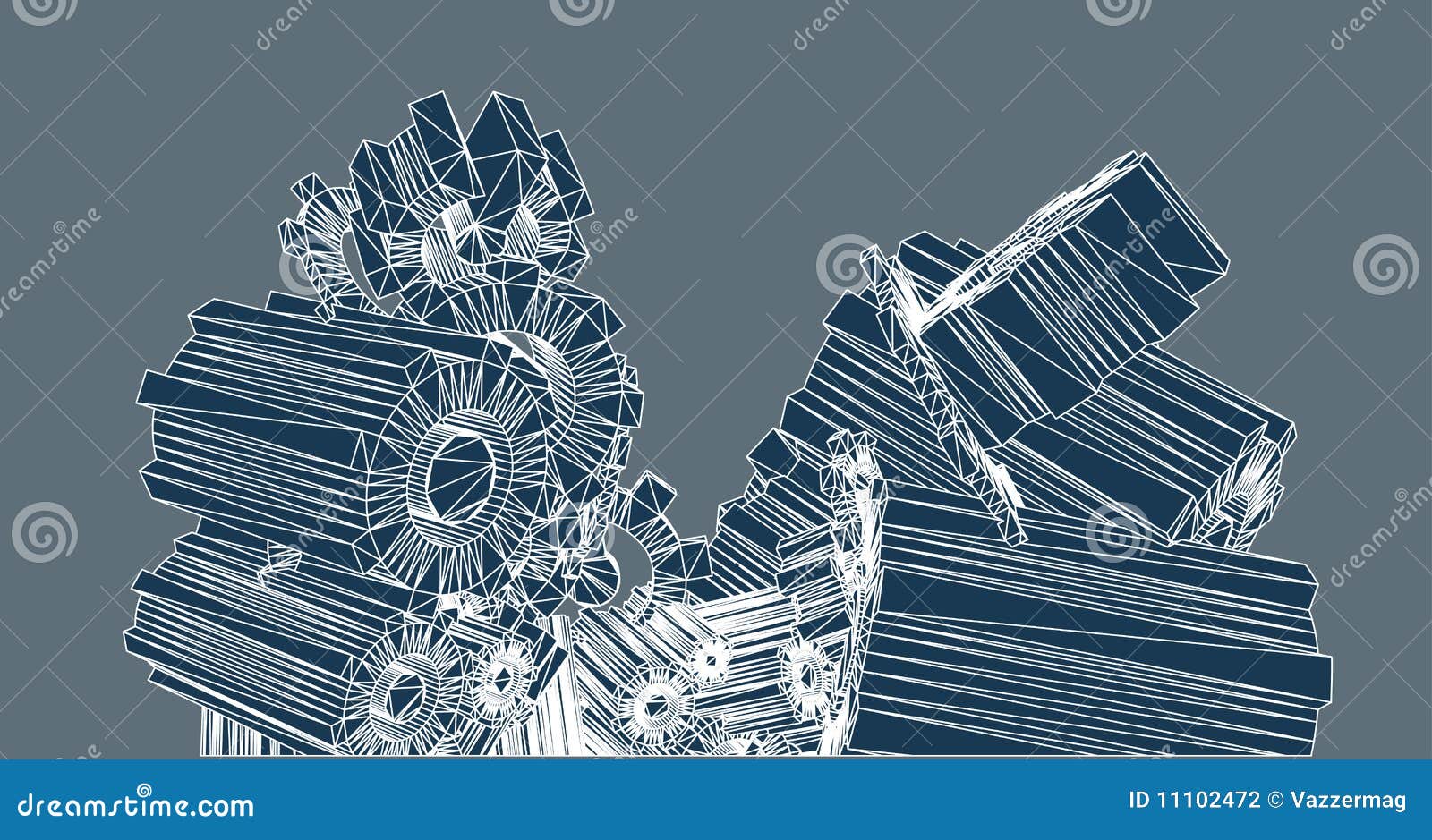 Cogwheel 3d Objects Combining Stock Vector - Illustration of ...