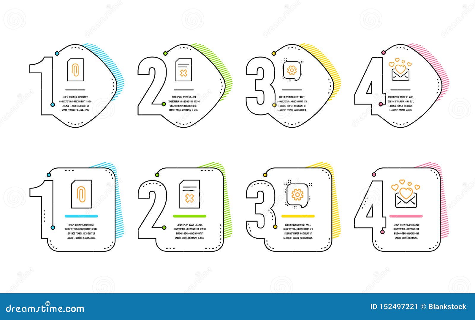 Cogwheel, Attachment and Delete File Icons Set. Love Mail Sign ...
