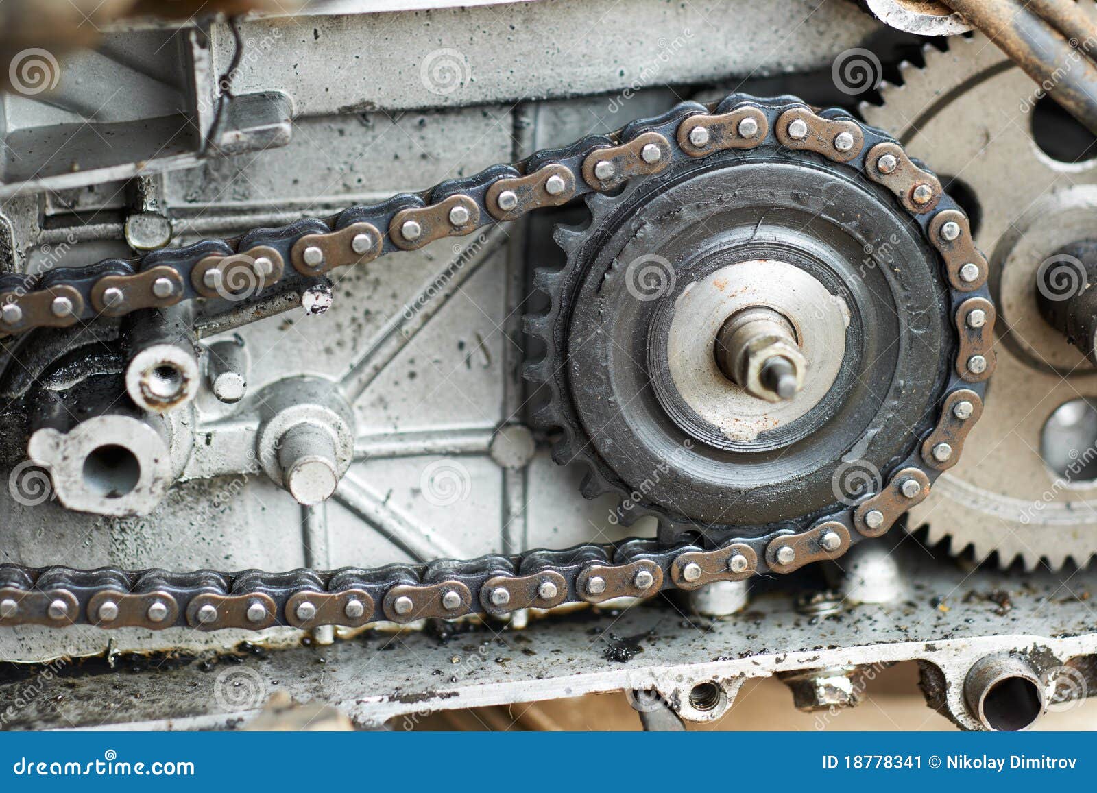 Cogwheel and chain stock image. Image of moped, stroke - 18778341