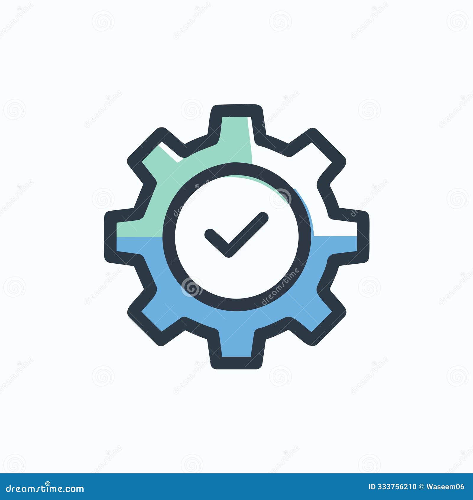 Cogwheel and Check Mark, Settings Icon. Vector Illustration Stock ...