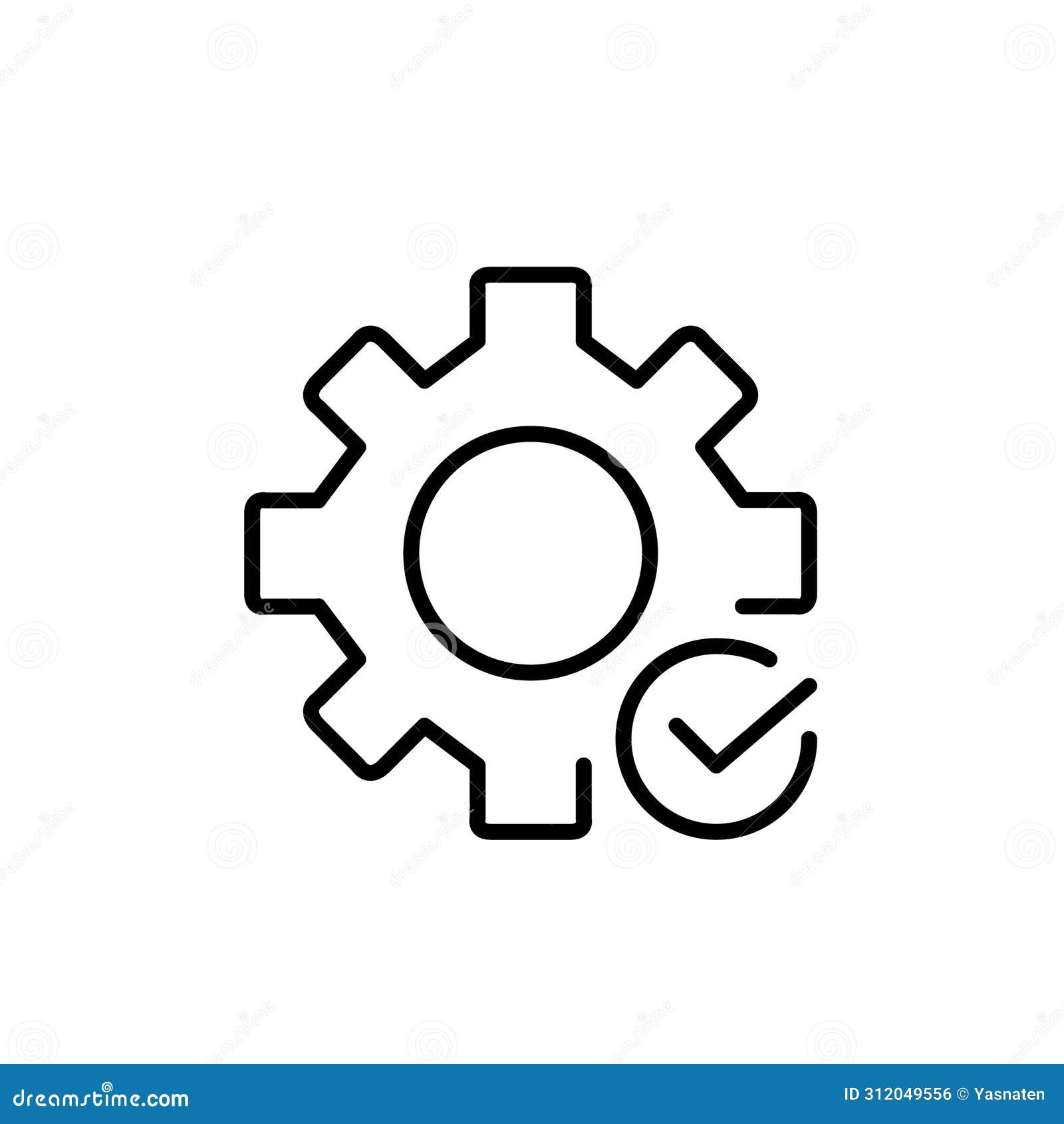Cogwheel and Checkmark. Completion and Approval of Tasks ...