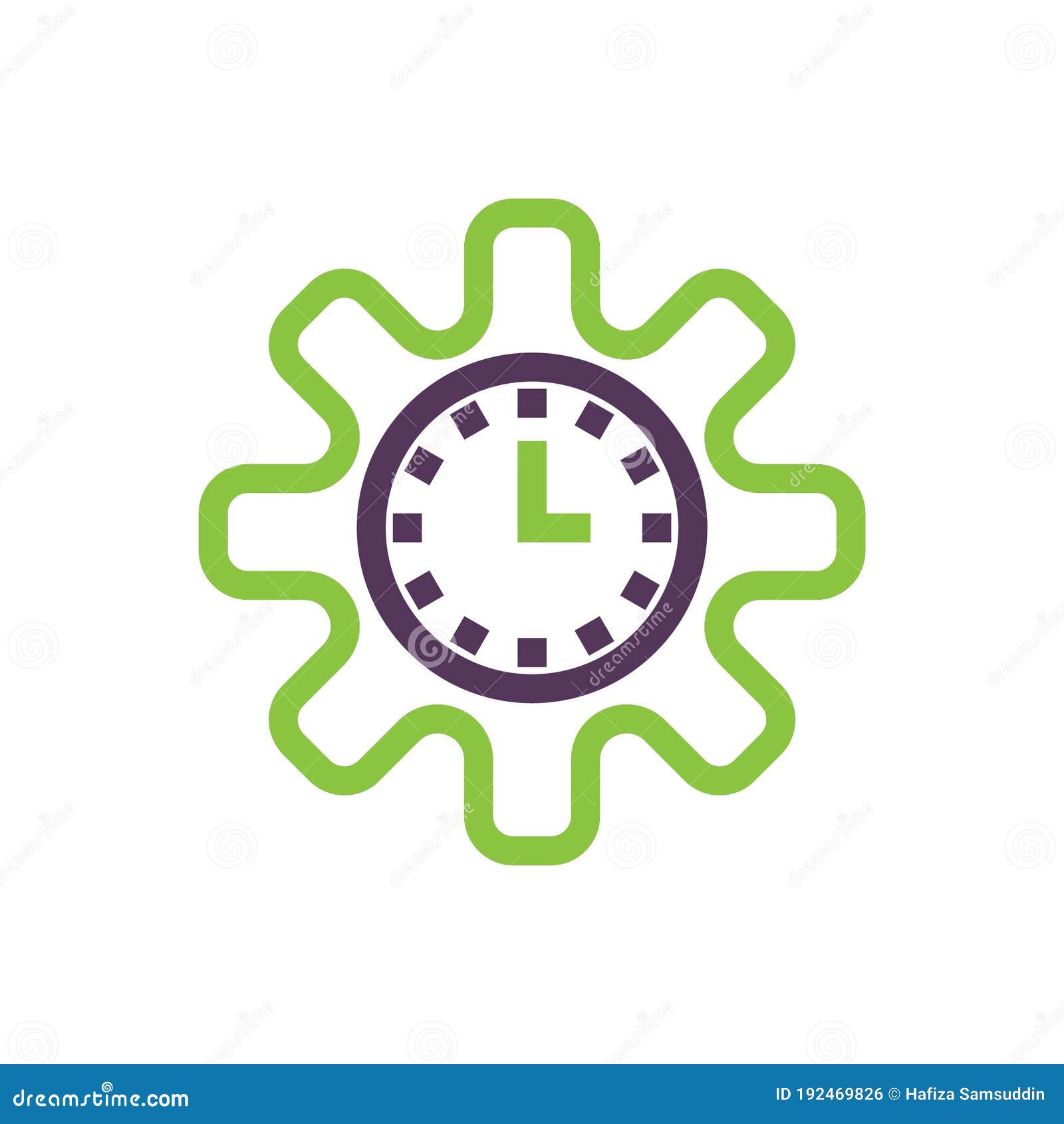 Cogwheel Clock Icon. Vector Illustration Decorative Design Stock Vector ...