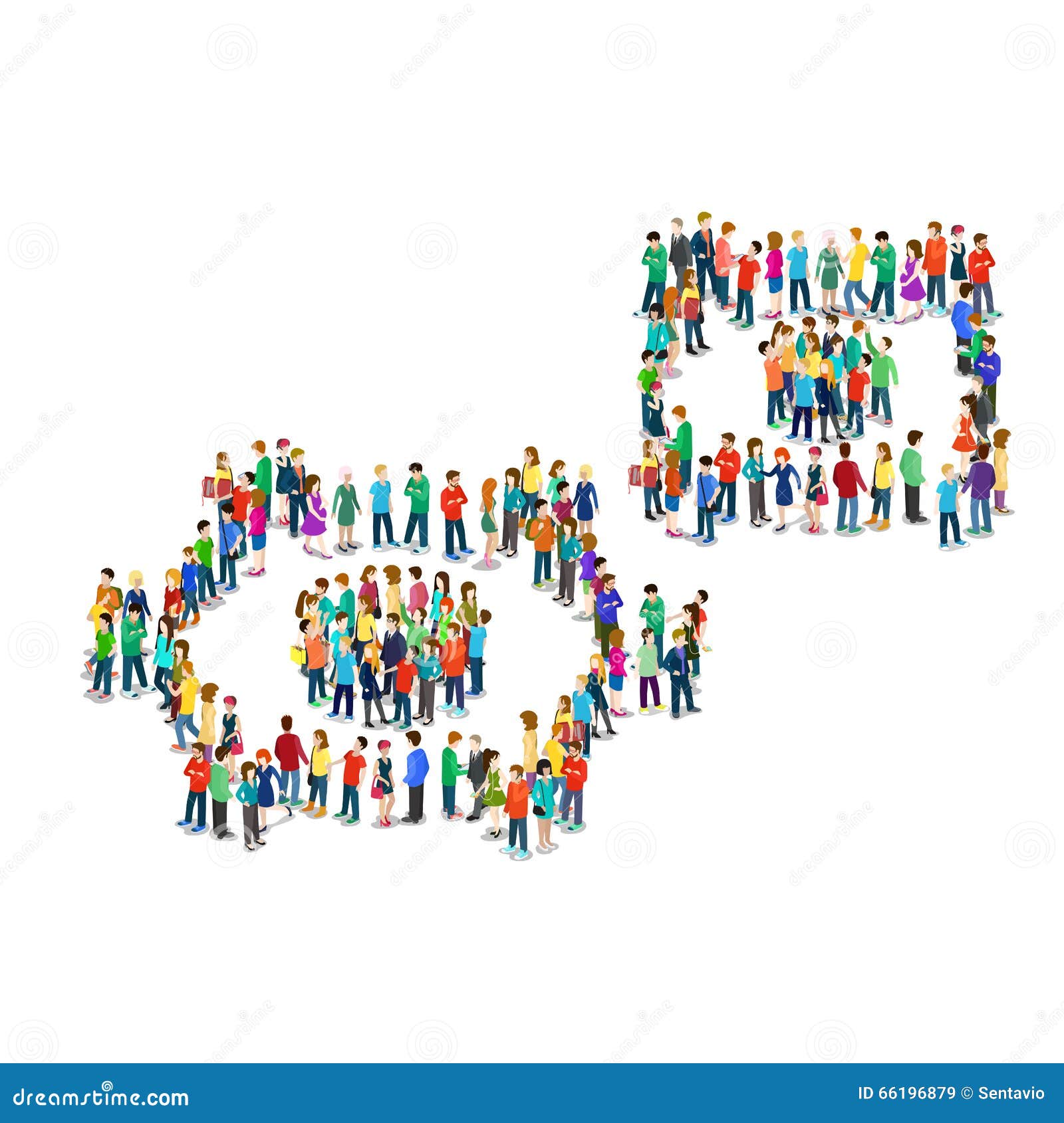 Cogwheel Connection Social Engineering Flat 3d Isometric Vector Stock ...