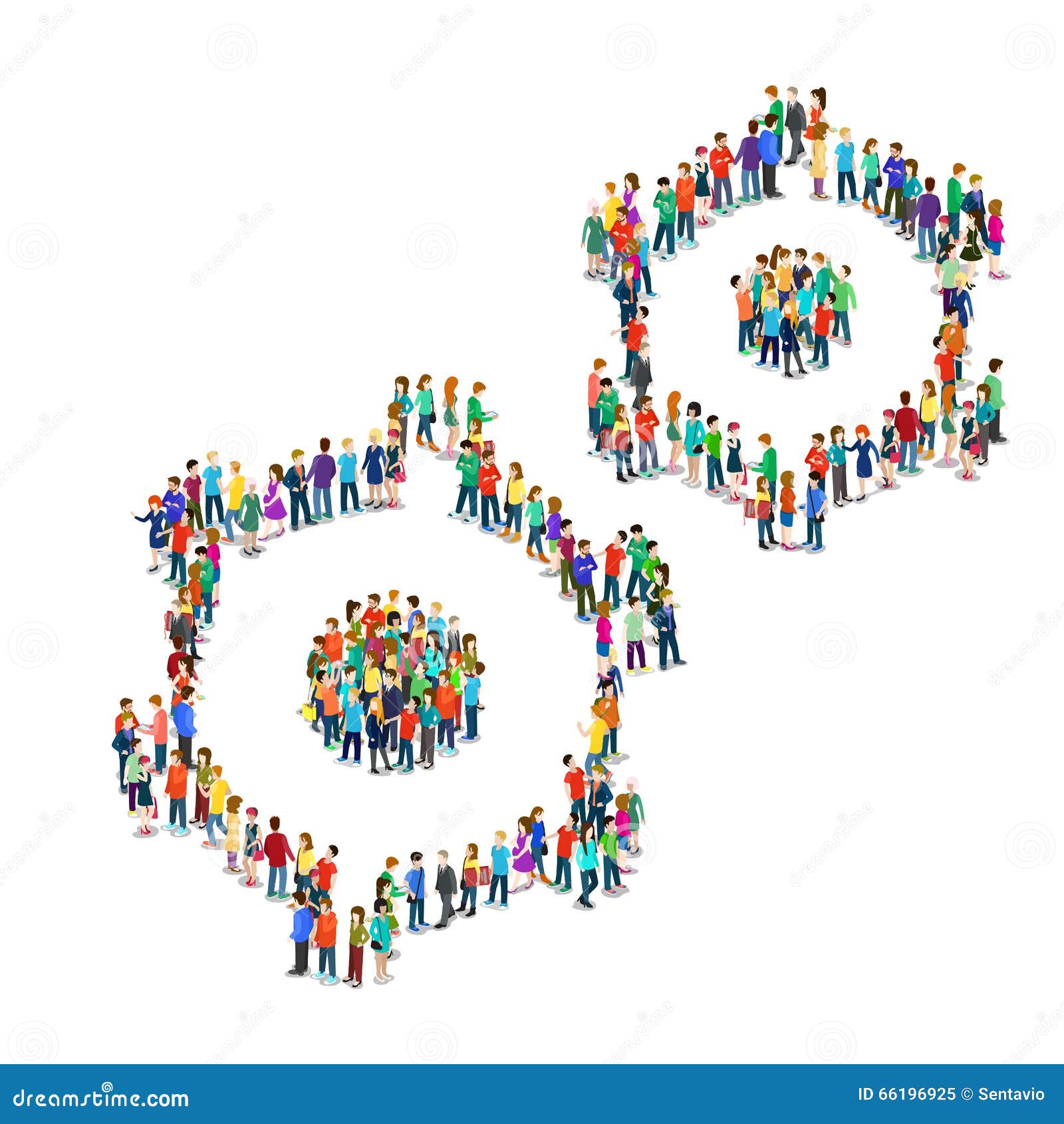 Cogwheel Connection Social Engineering Flat 3d Isometric Vector Stock ...