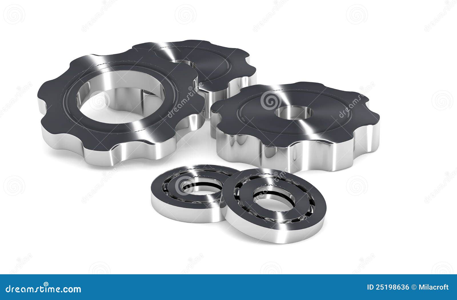 Bearings Industry Logo With Text. Ball Bearings Sign. Cartoon Vector ...