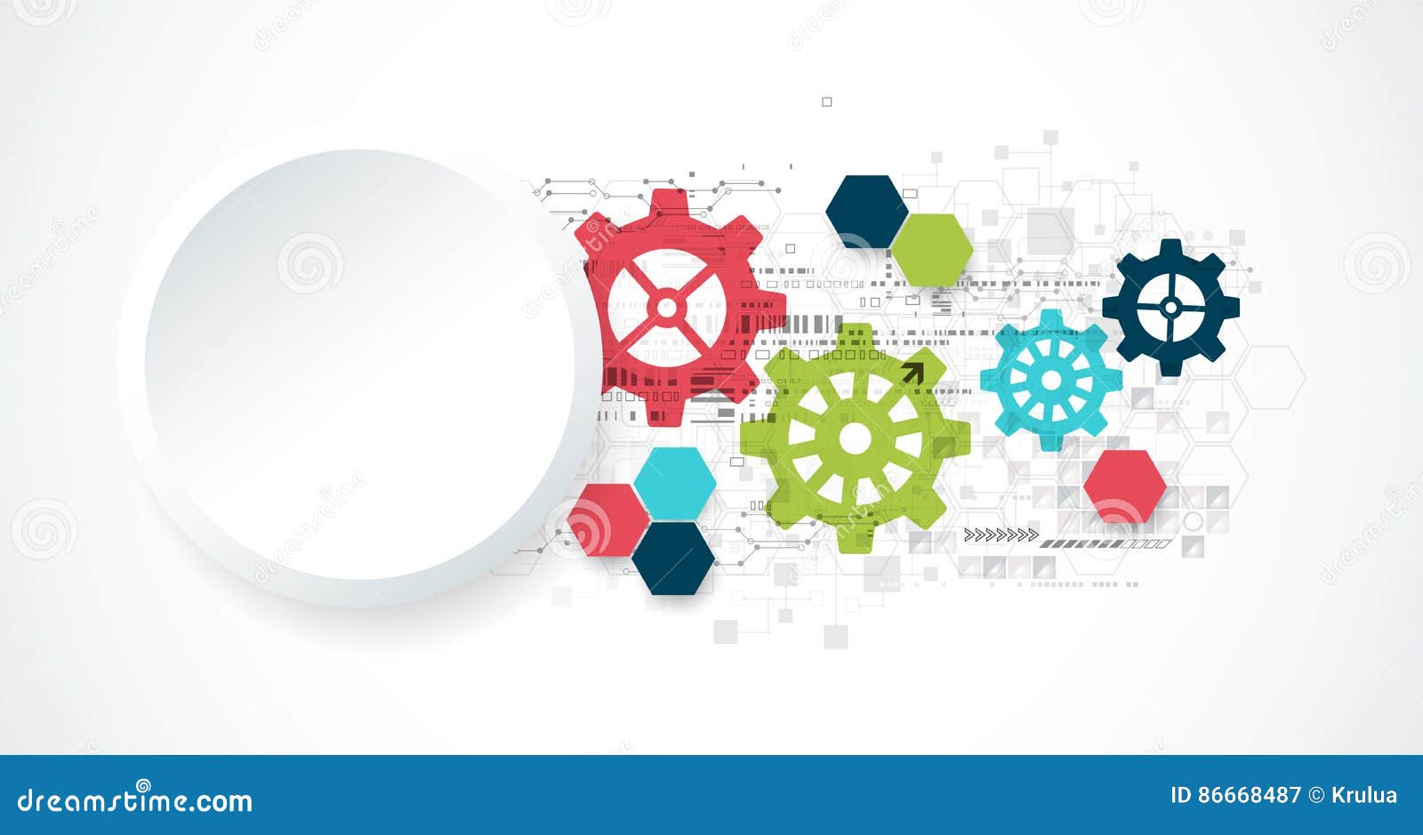 Cogwheel Hi-tech Digital Technology and Engineering Background. Stock ...