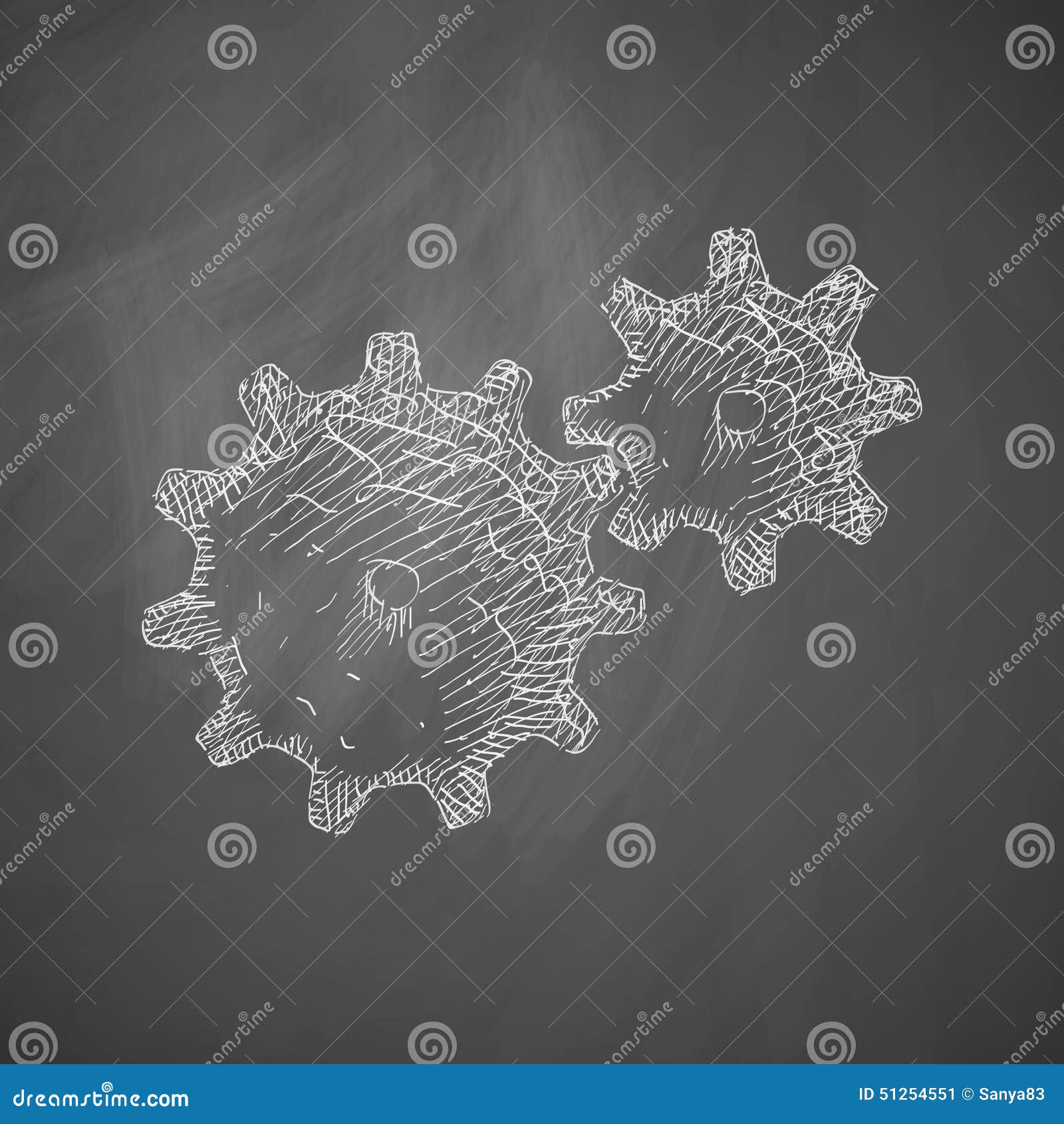 Cogwheel icon stock vector. Illustration of chalkboard - 51254551