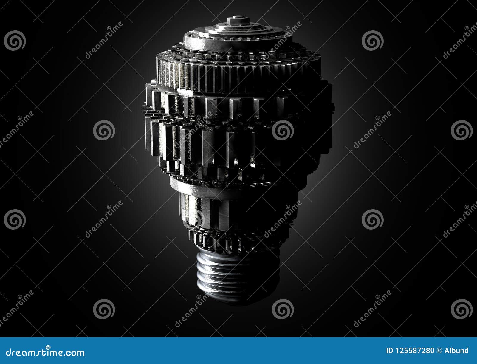 Cogwheel Lightbulb Shape Concept Stock Illustration - Illustration of ...