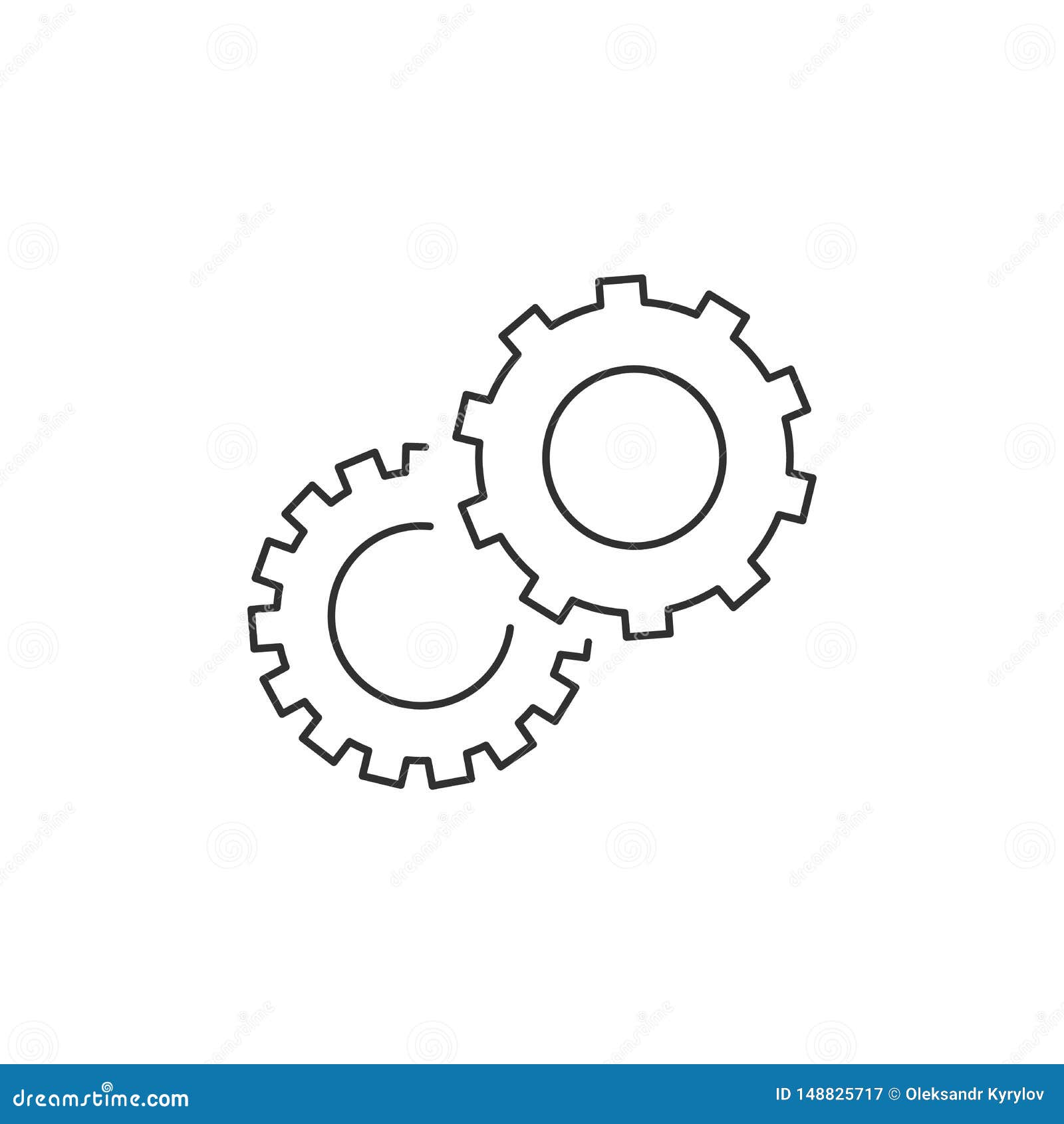 Cogwheel Linear Icon. Cogwheel Concept Symbol Design. Thin Graphic ...