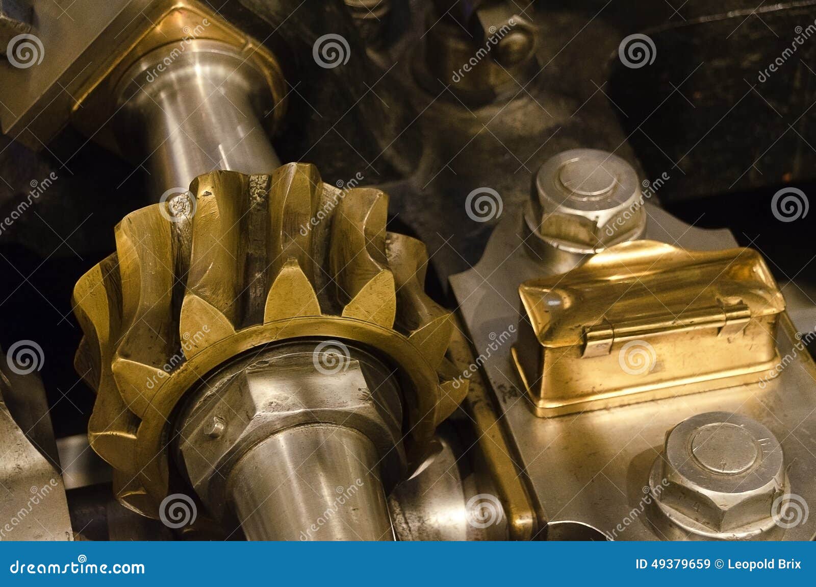 Cogwheel made from brass stock image. Image of brass - 49379659